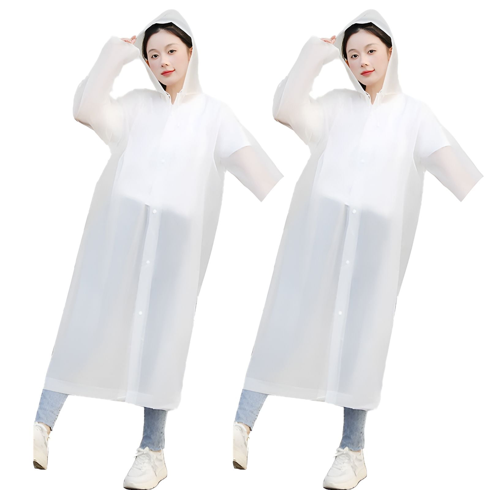 TELOLY 2Pcs Rain Ponchos for Adults,Works Well with Headphones Rain ...
