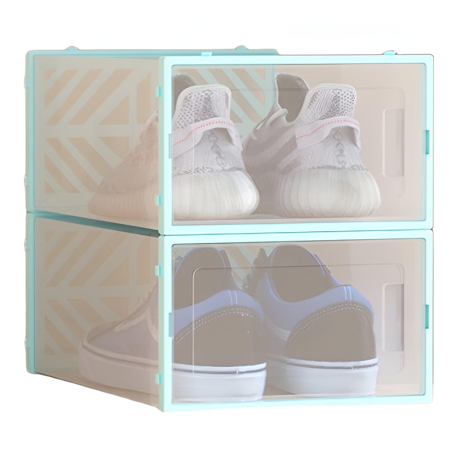 TELOLY 2Pcs Shoe Boxes Condensation Barrier Clear Shoe Storage Boxes ...
