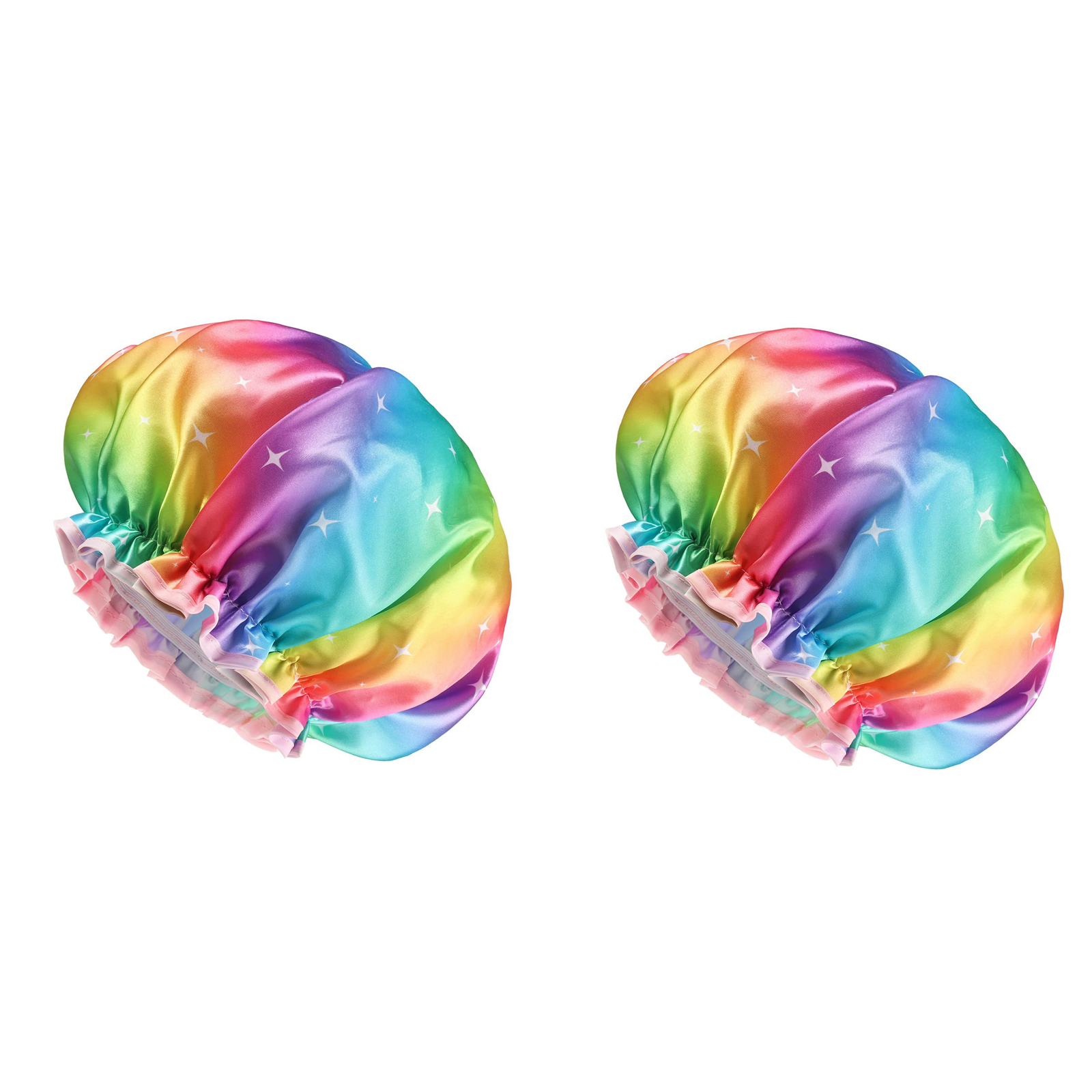 TELOLY 2Pcs Shower Cap Reusable Waterproof,Adjustable Shower Cap for ...