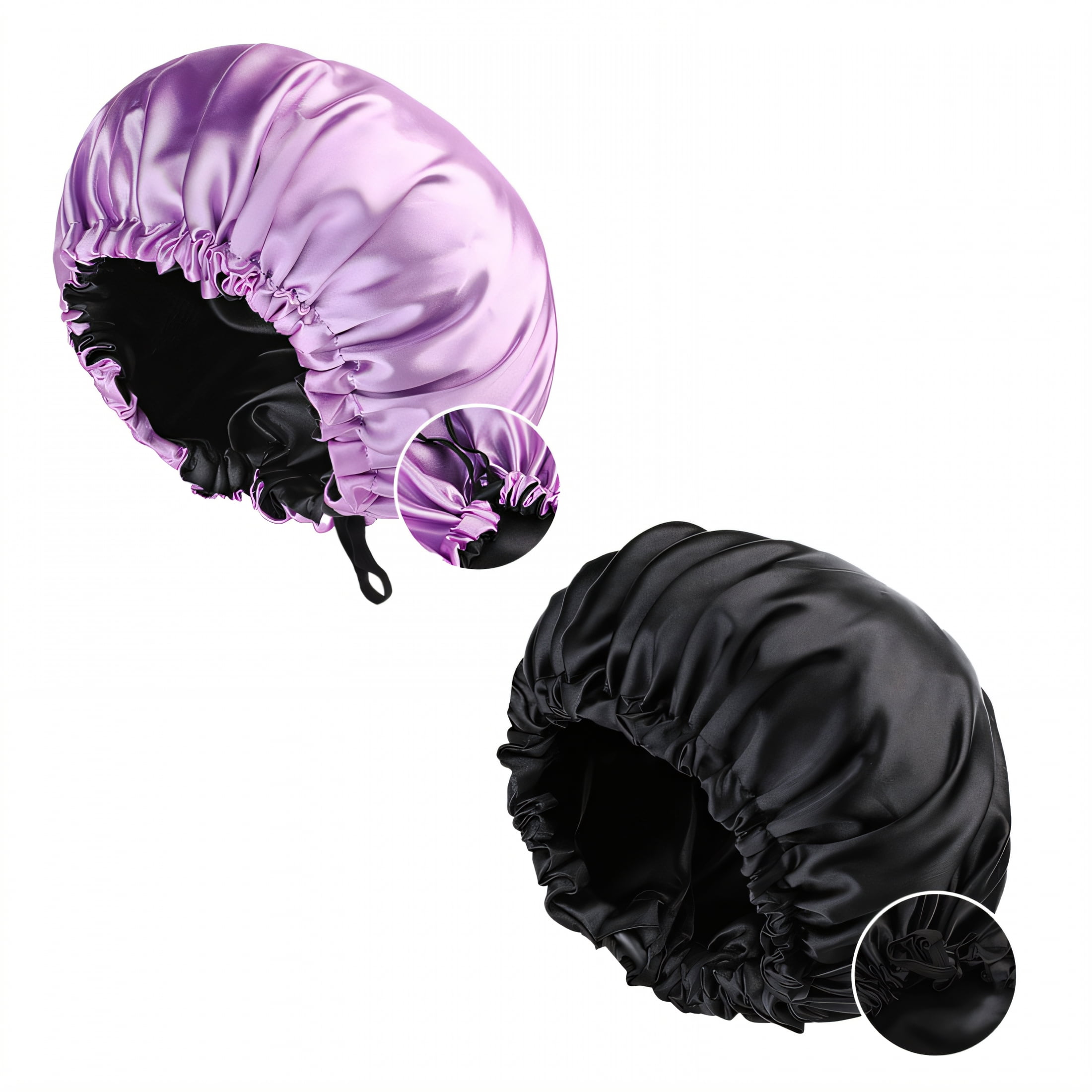 TELOLY 2Pcs Silk Bonnet for Sleeping,Two-Color Reversible Wearing Hair ...