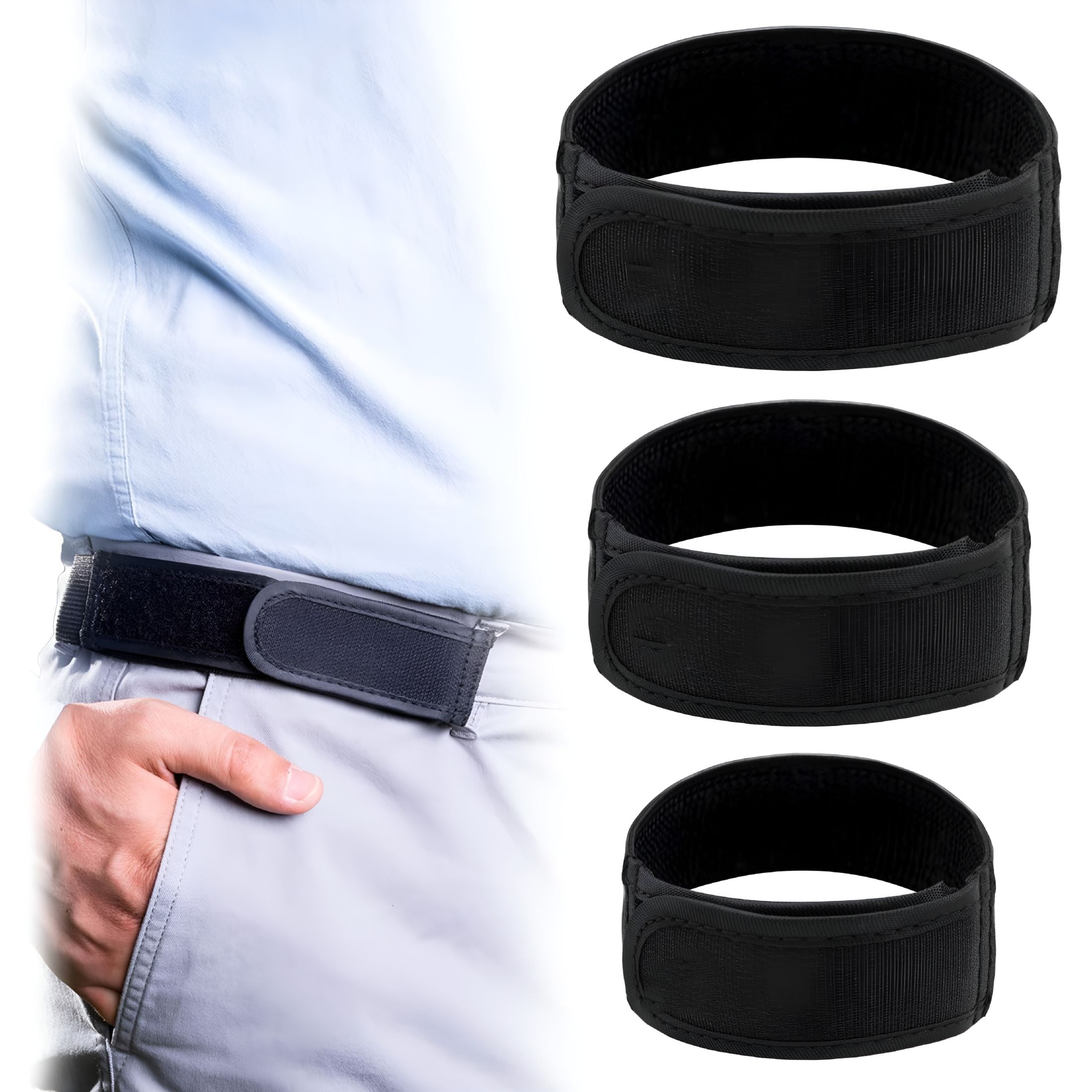 TELOLY 2x No Buckle Elastic Belts Fits 1 inch Belt Loops Buckle Free ...