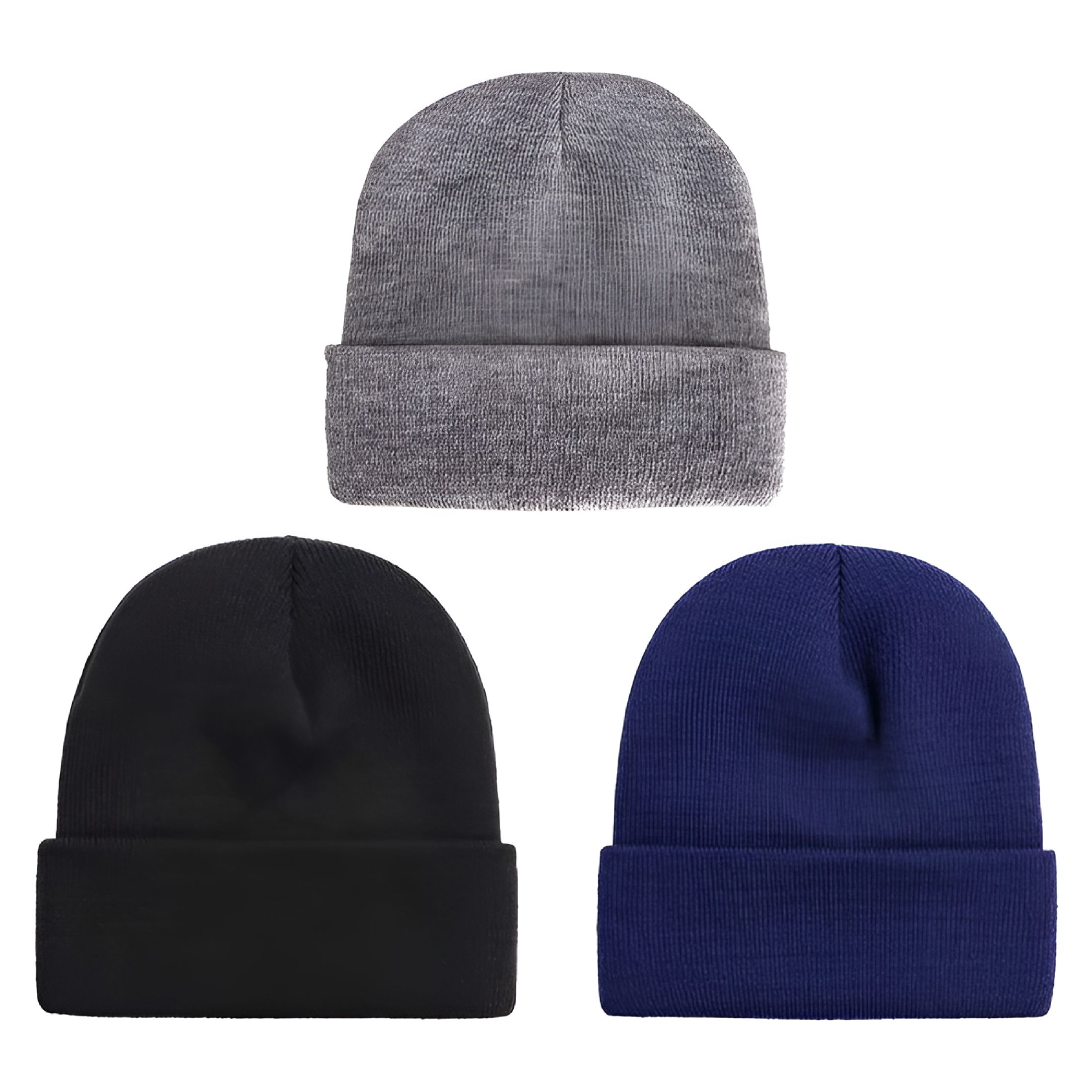 TELOLY 3 Packs Unisex Beanie Hats for Men Women Warm Winter Knit ...