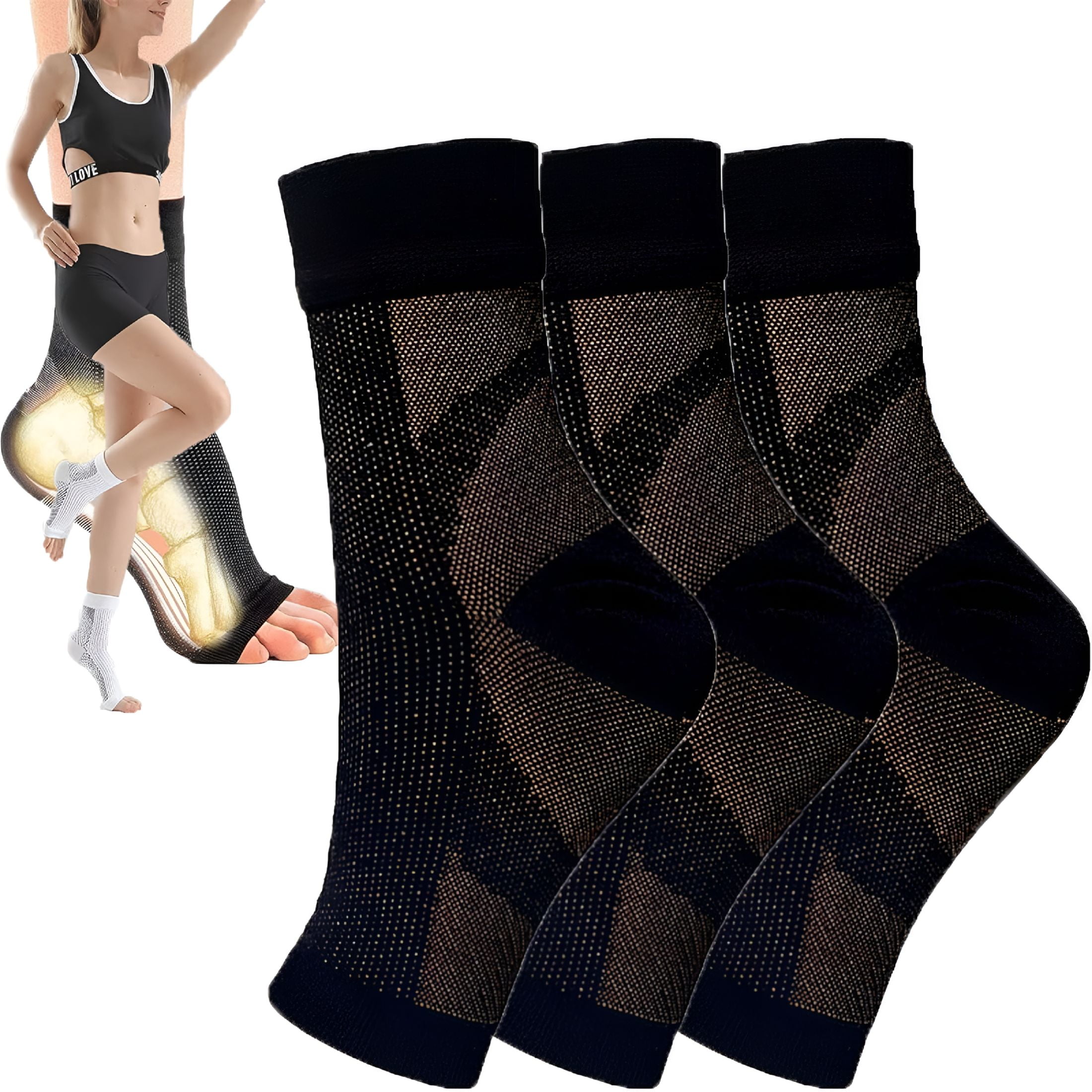 TELOLY 3 Pairs Soothe Relief Socks Neuropathy Socks for Men Women ...
