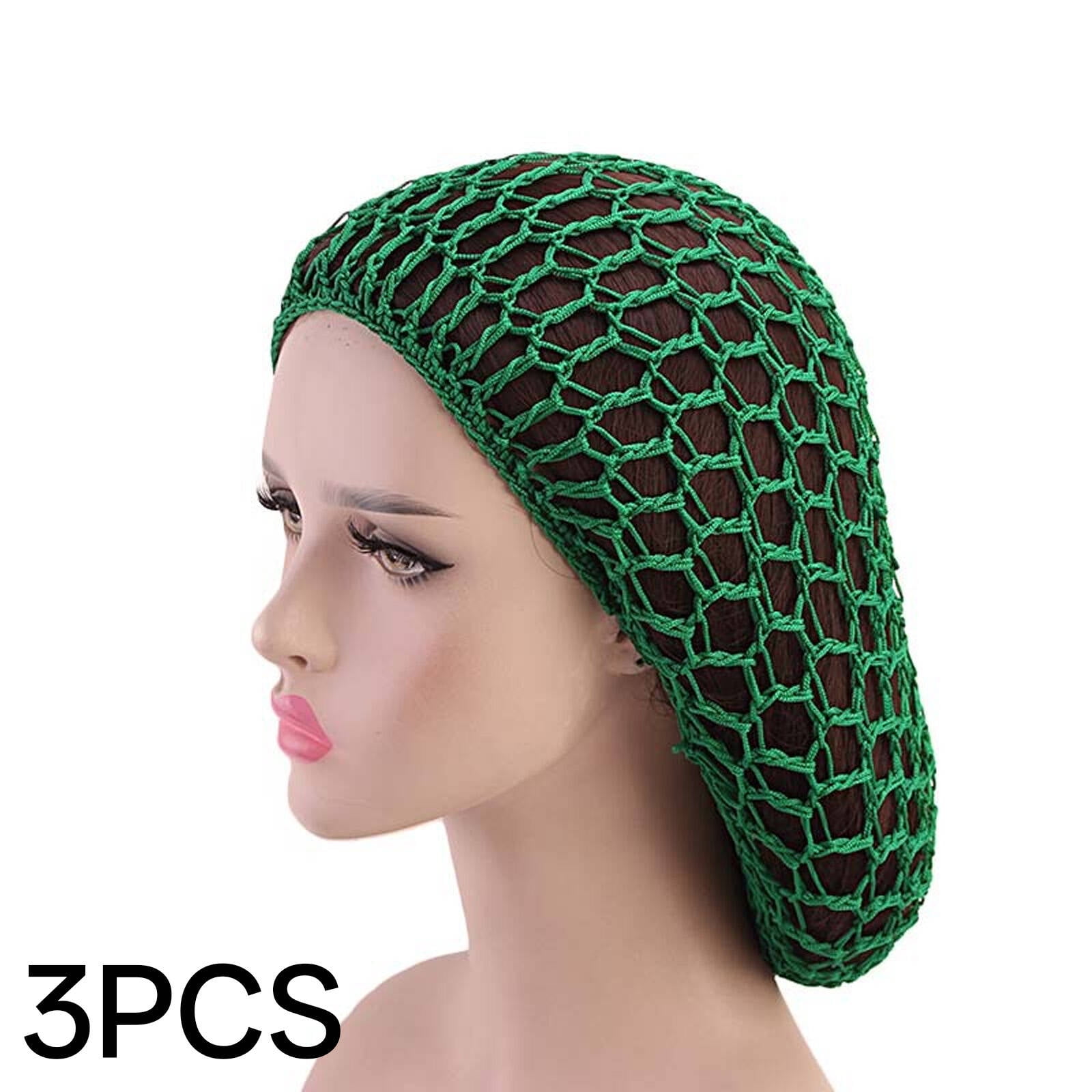 TELOLY 3 Pcs Hair Net Stretchy Fit Hair Nets for Women Handcrafted ...