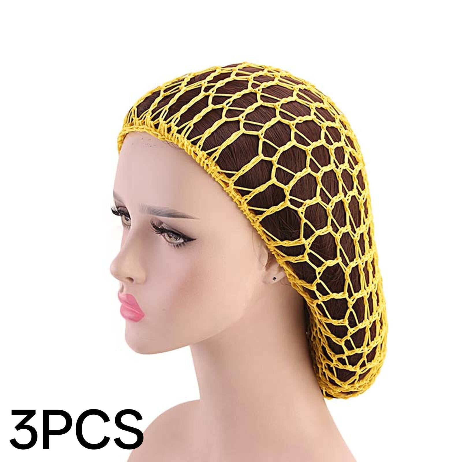 TELOLY 3 Pcs Hair Net Stretchy Fit Hair Nets for Women Handcrafted ...