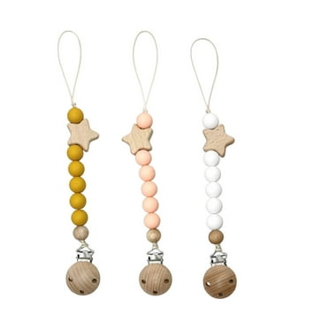 TELOLY 2 Pcs Pacifier Clip Double-Sided Pattern Pacifier Holder ...