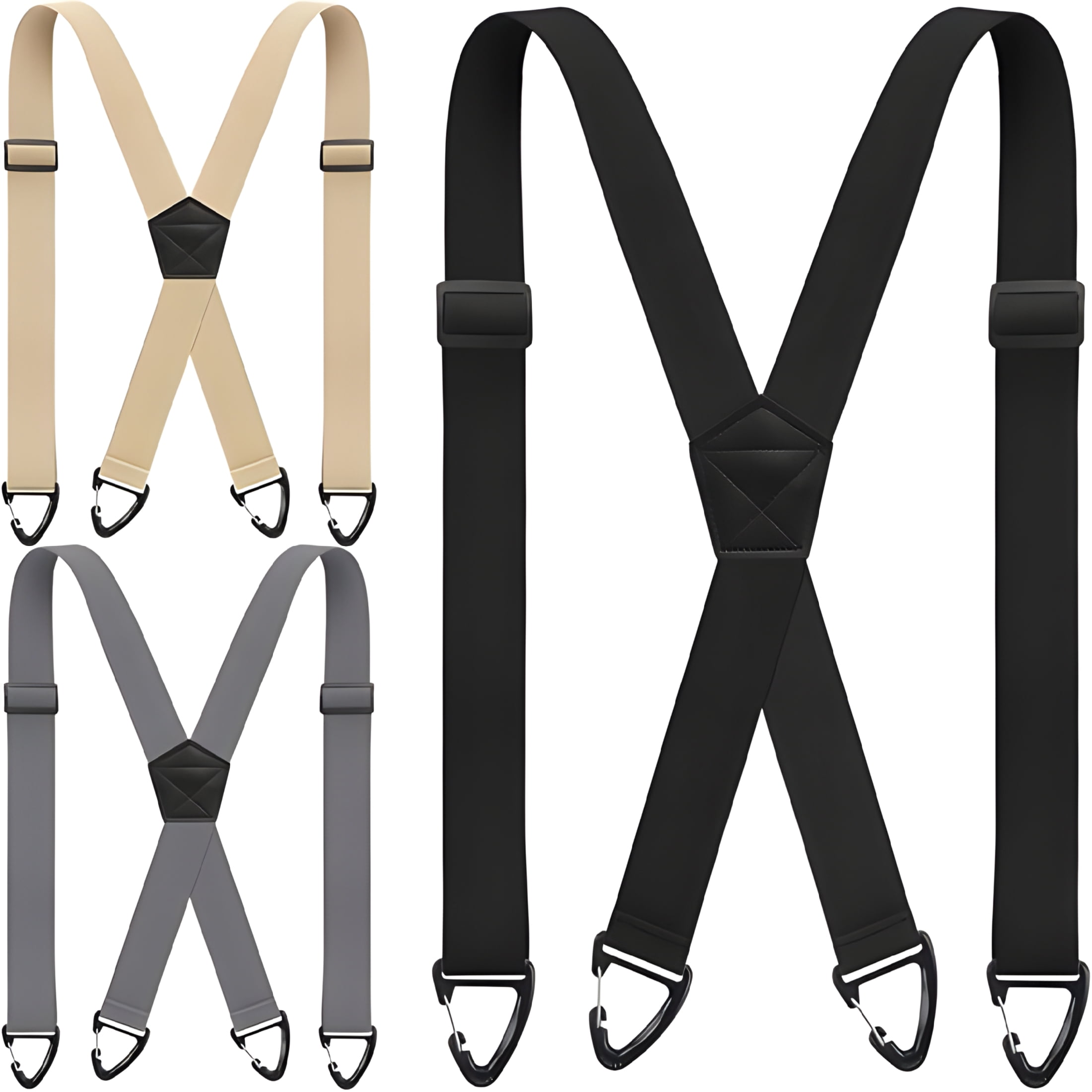 TELOLY 3 Pcs X Back Hidden Suspender for Men 1.5 Inches Heavy Duty Work ...