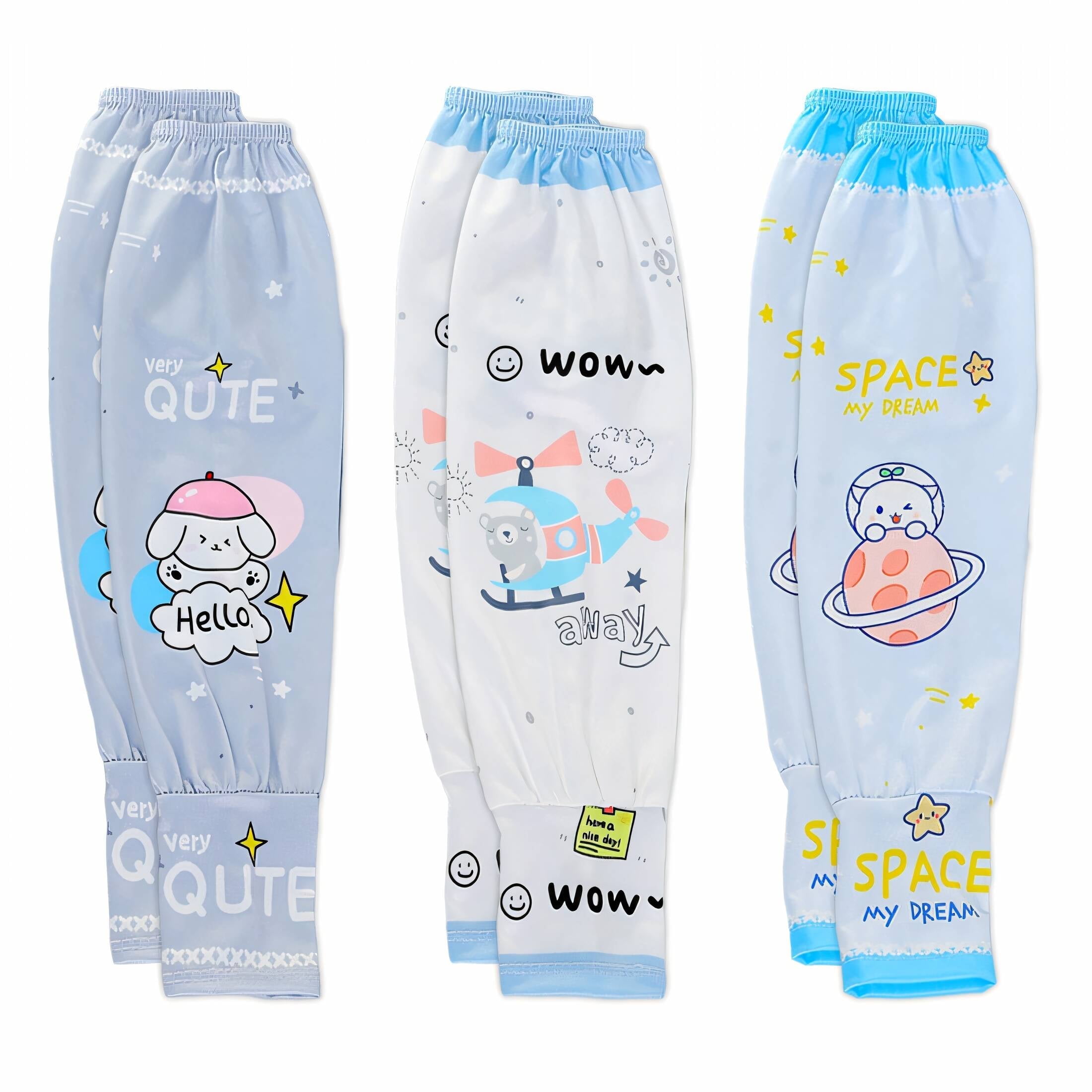 TELOLY 3Pairs Arm Sleeves,Cartoon Style UPF50+ Polyester Arm Sleeves ...