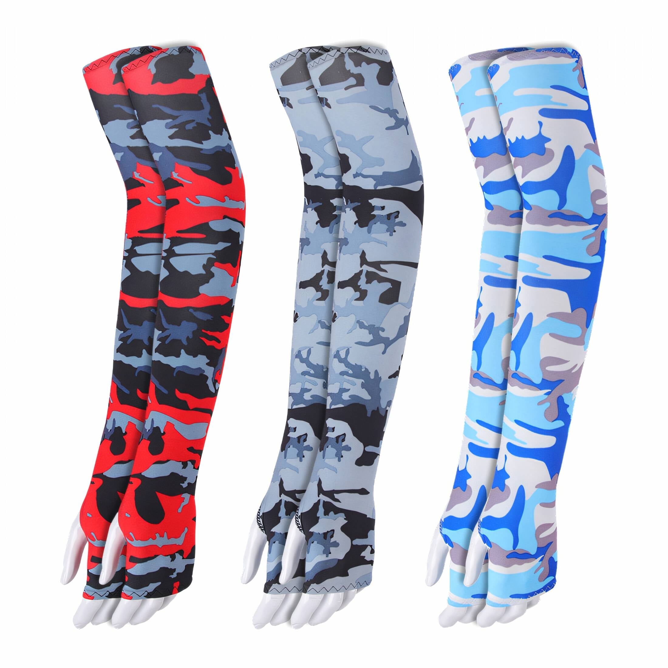 TELOLY 3Pairs Arm Sleeves,Quick Dry Breathable UPF50+ Polyester Arm ...