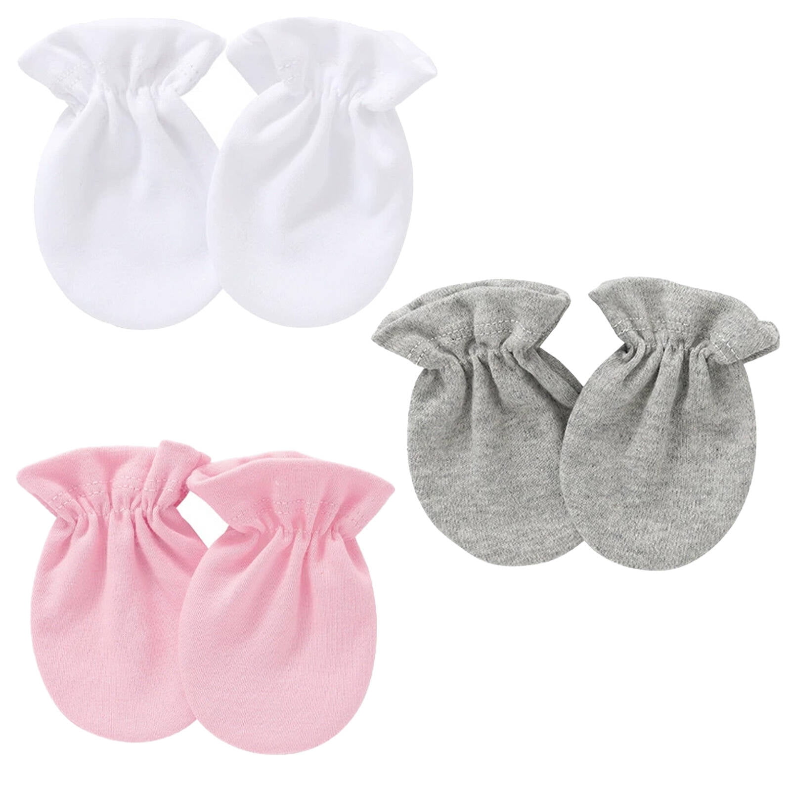 TELOLY 3Pairs Baby Mittens Soft Cotton Baby Mittens Newborn Newborn ...