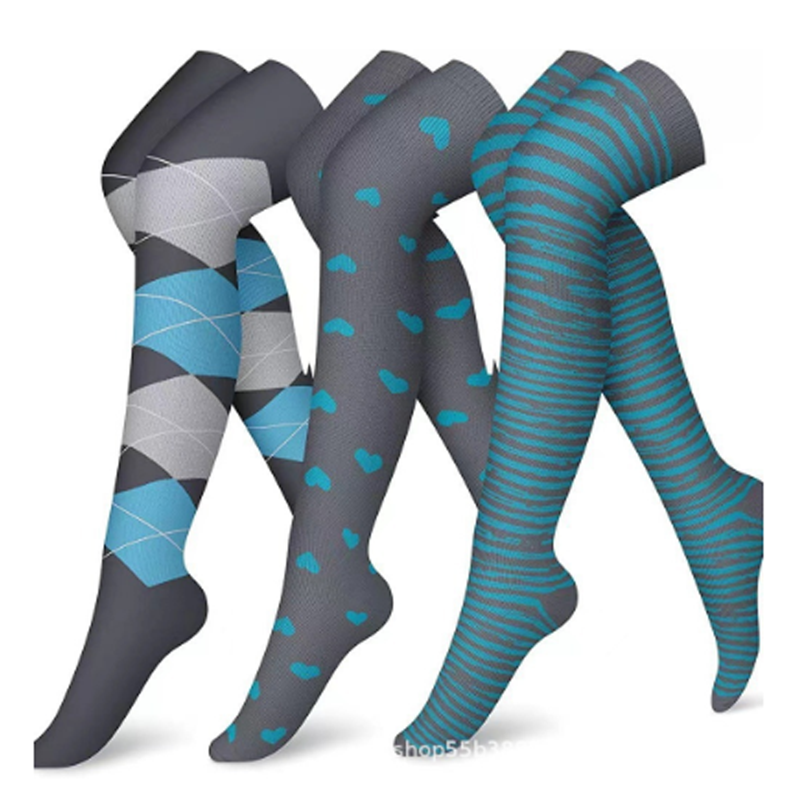 TELOLY 3Pairs Compression Socks for Women, Joint Stability Support ...