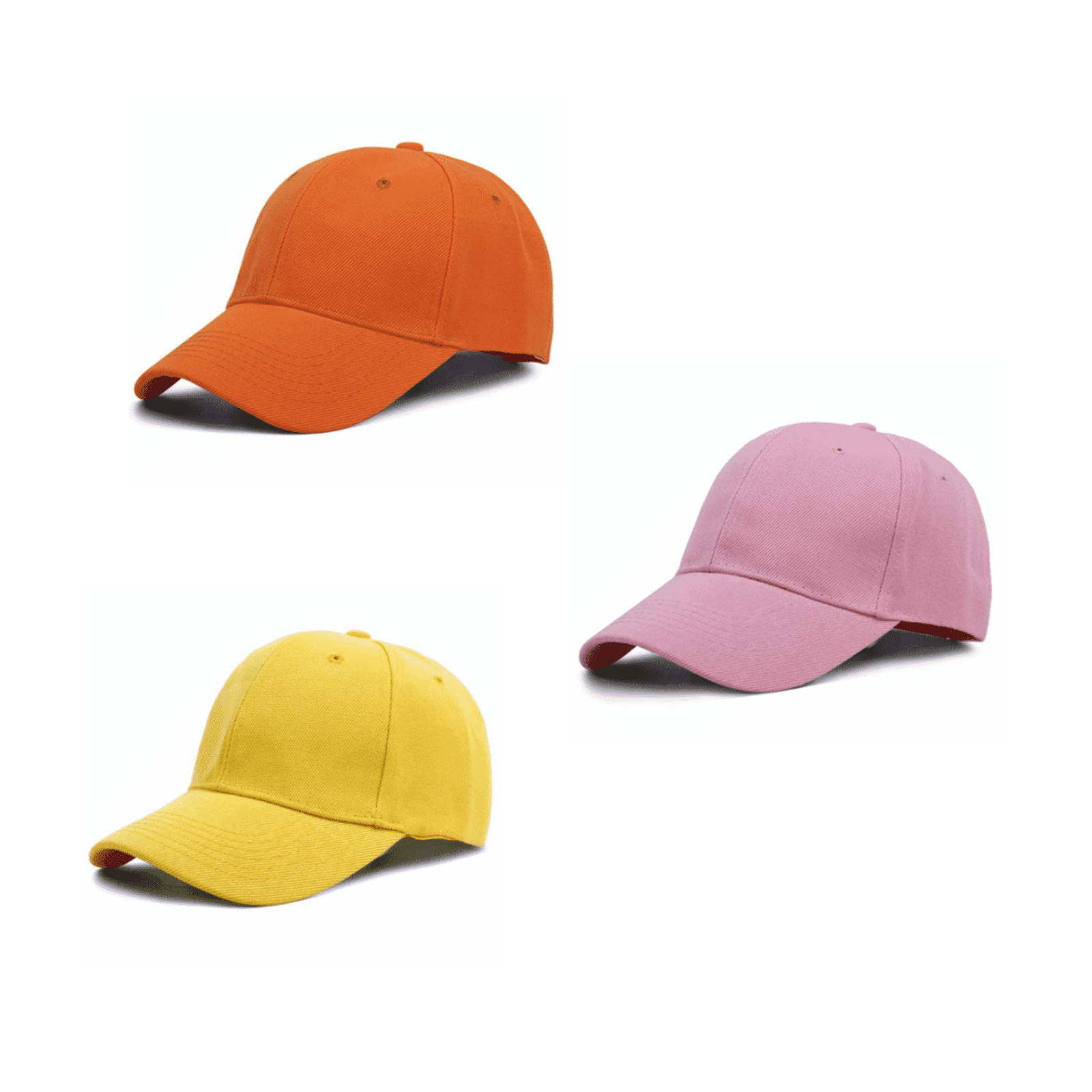 TELOLY 3Pcs Baseball Cap Summer Solid Color Curved Eaves Sun Hats for ...