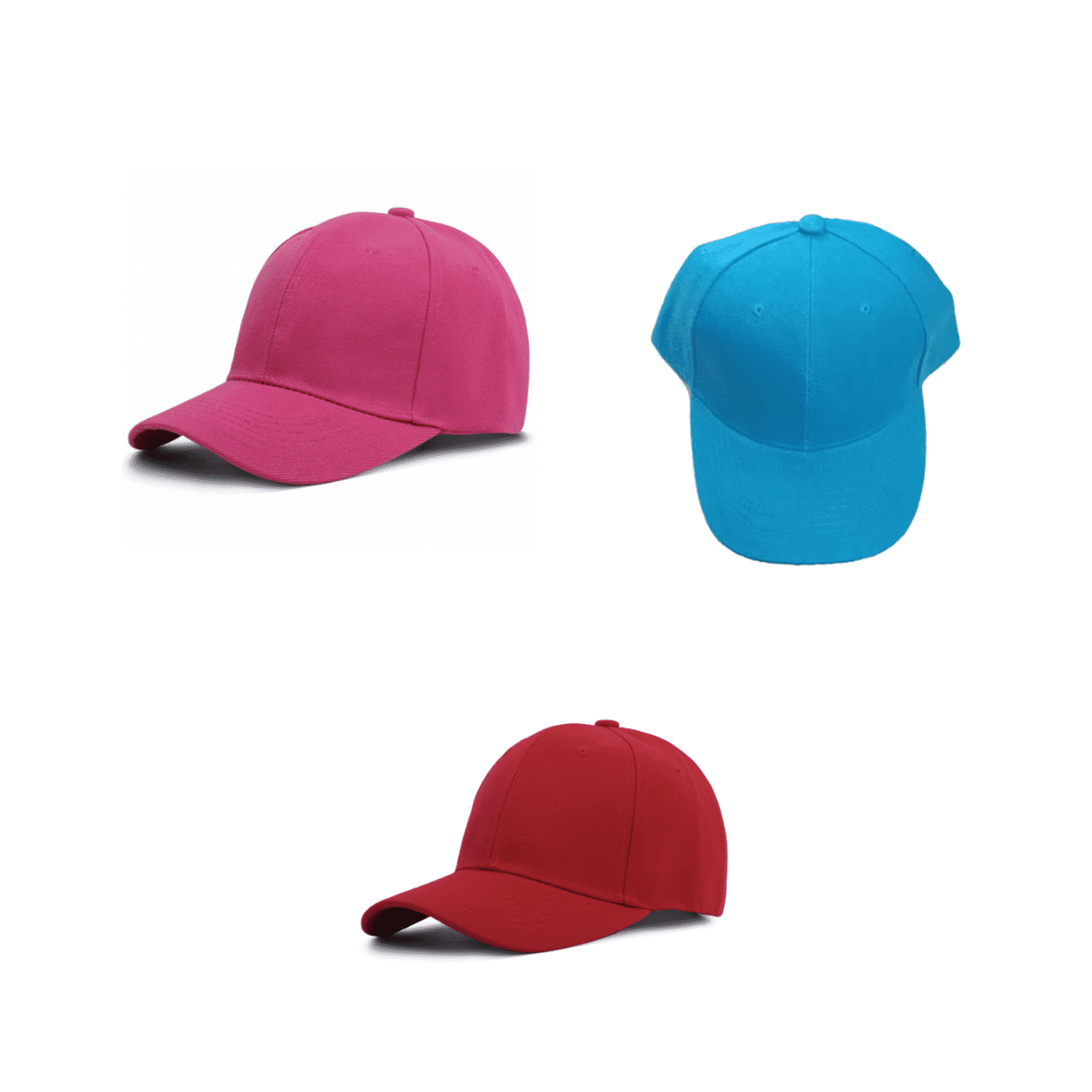 TELOLY 3Pcs Baseball Cap Summer Solid Color Curved Eaves Sun Hats for ...