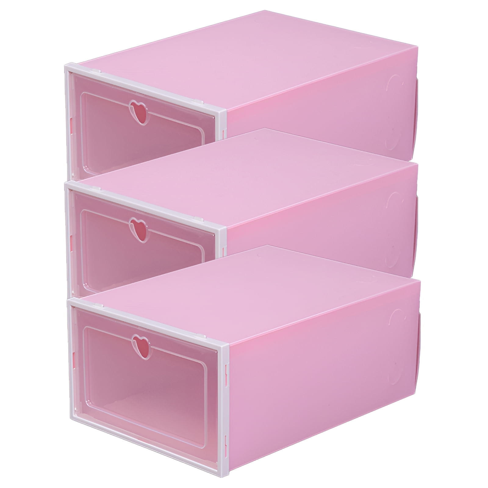TELOLY 3Pcs Shoe Boxes Clean Material Choice Shoe Boxes Clear Plastic ...