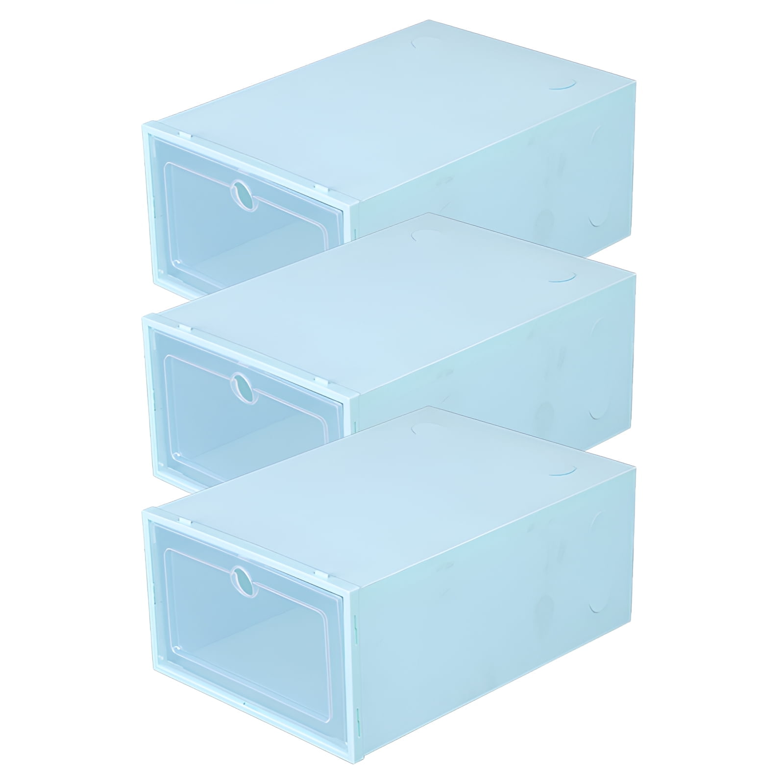 TELOLY 3Pcs Shoe Boxes Odor-Free Polymer Shoes Organizer Transparent ...