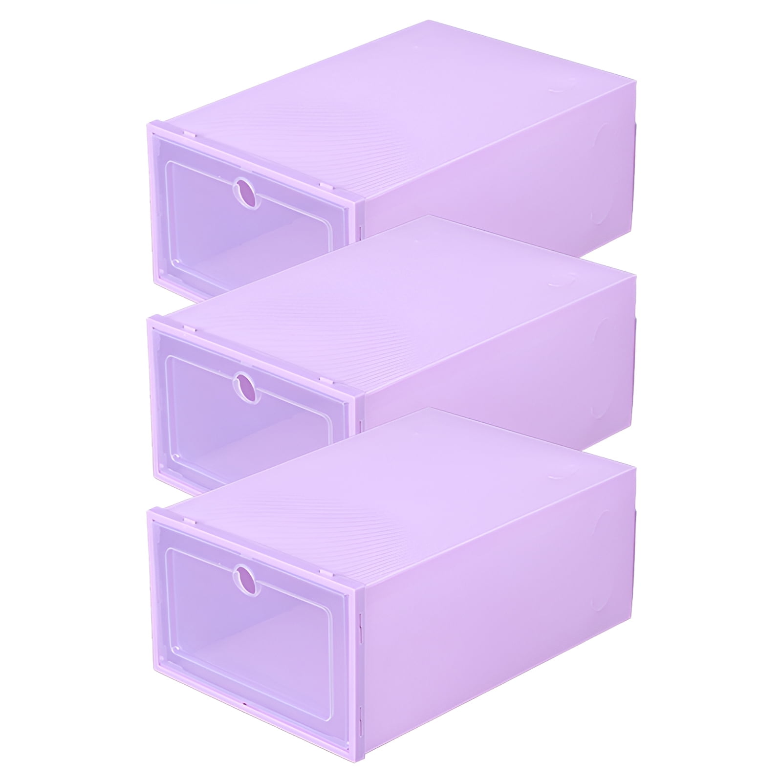 TELOLY 3Pcs Shoe Boxes Recyclable Plastic Shoe Containers Open View ...