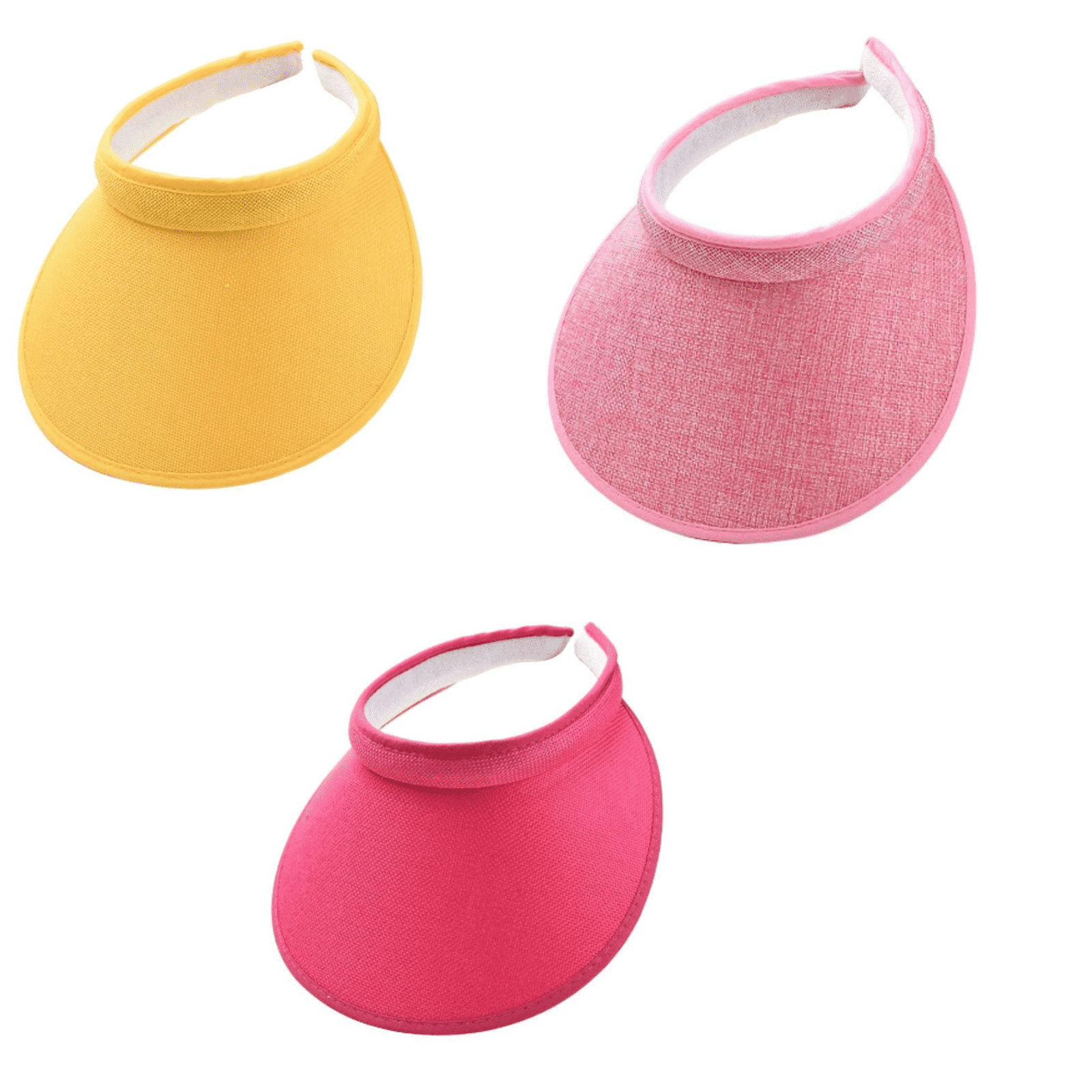 TELOLY 3Pcs Sun Hat Hairband Style Women Outdoor Wide Eaves Fedora Hats ...