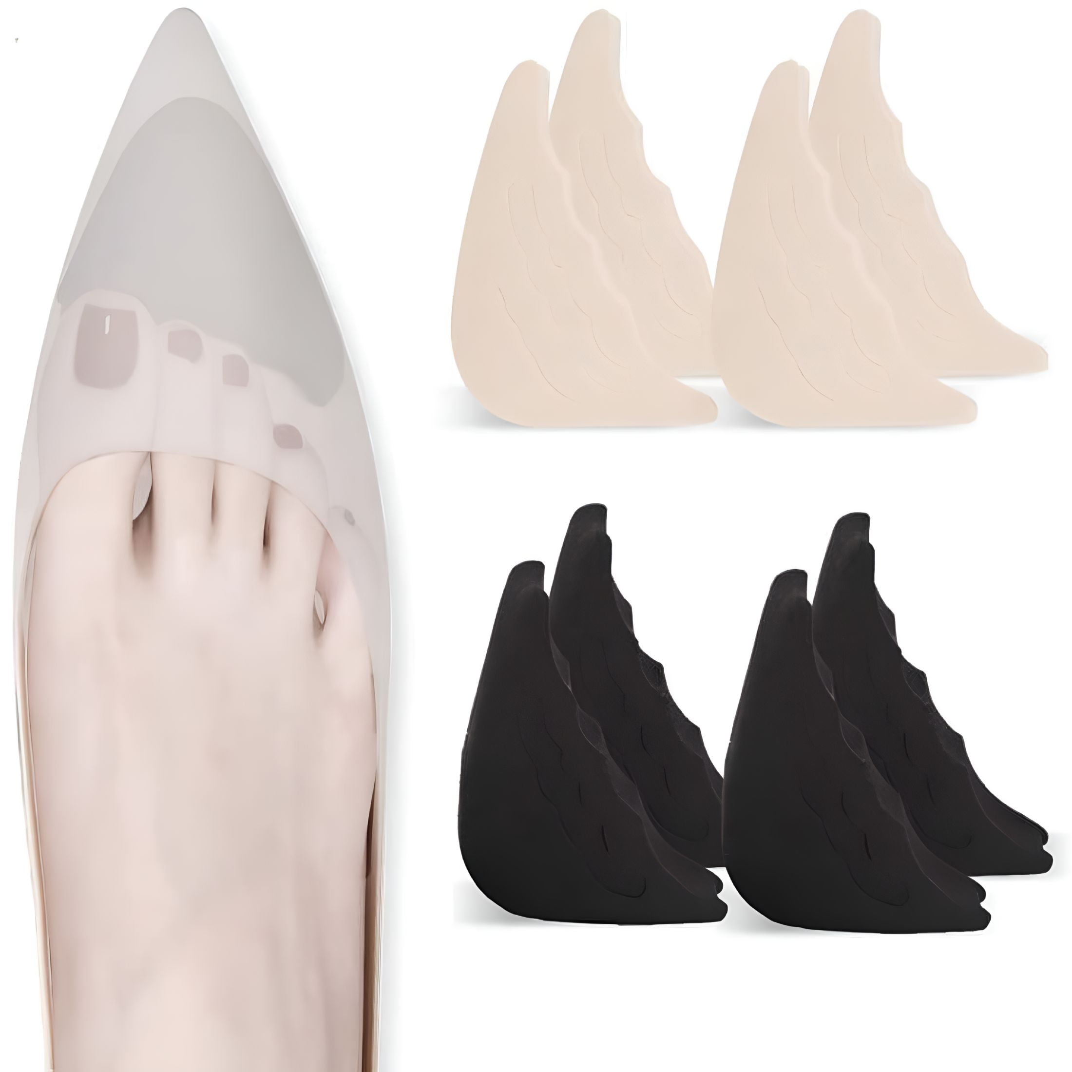 TELOLY 4 Pairs Toe Filler Inserts Adjustable Toe Plug Reusable Shoe ...