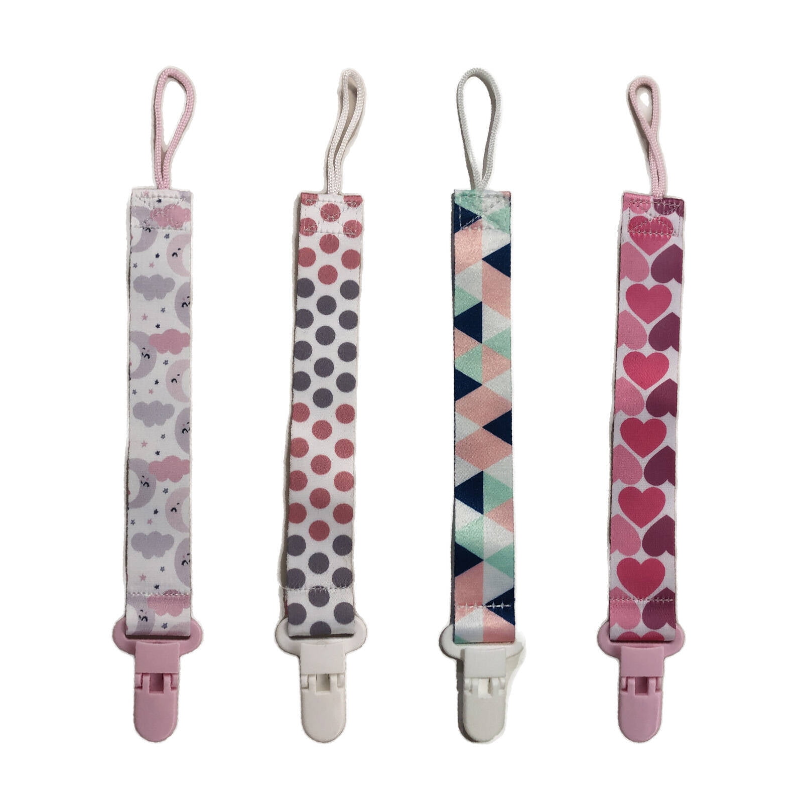 TELOLY 4 Pcs Pacifier Clip Flexible Band Material Baby Pacifier ...