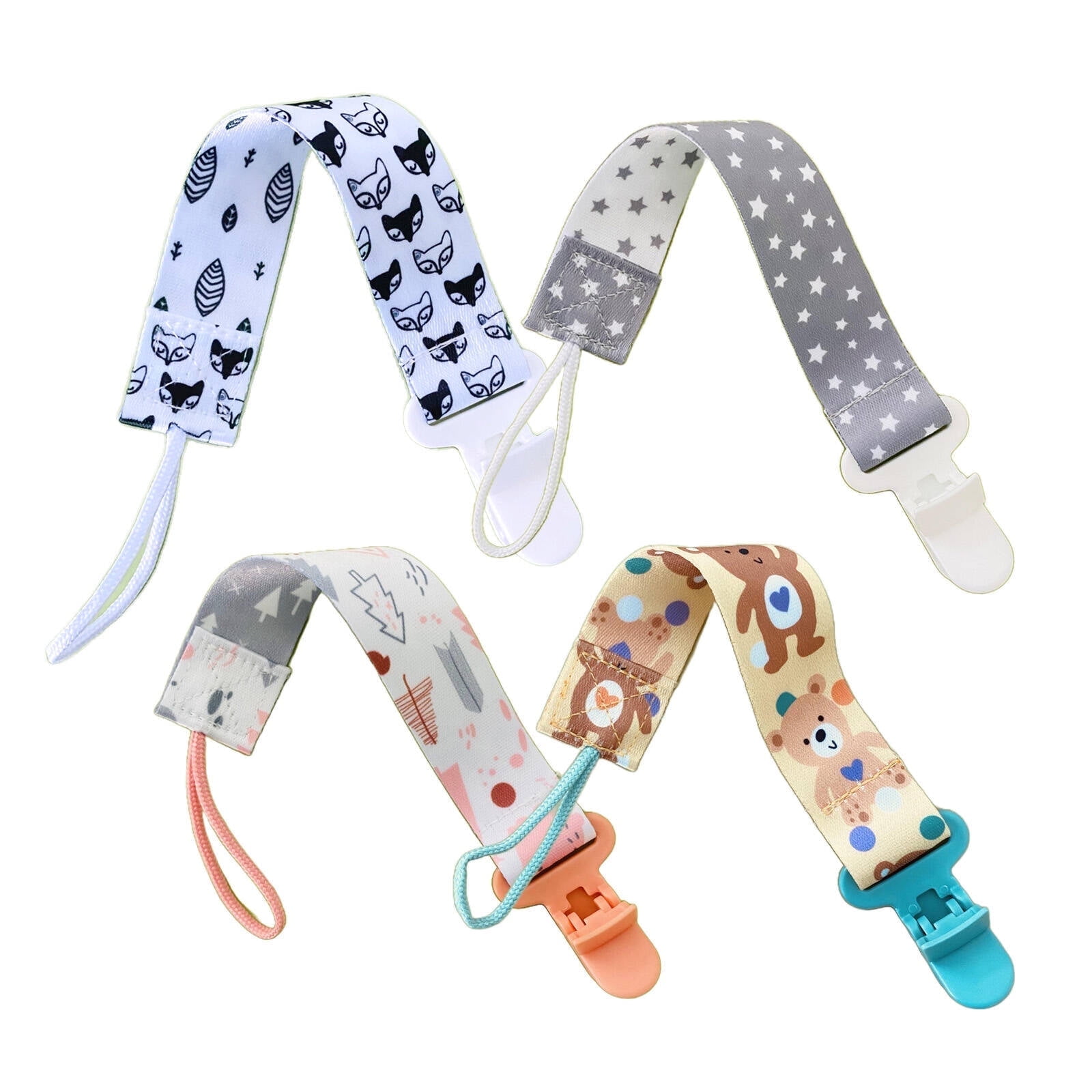 TELOLY 4 Pcs Pacifier Clip Flexible Band Material Pacifier Clip Durable ...