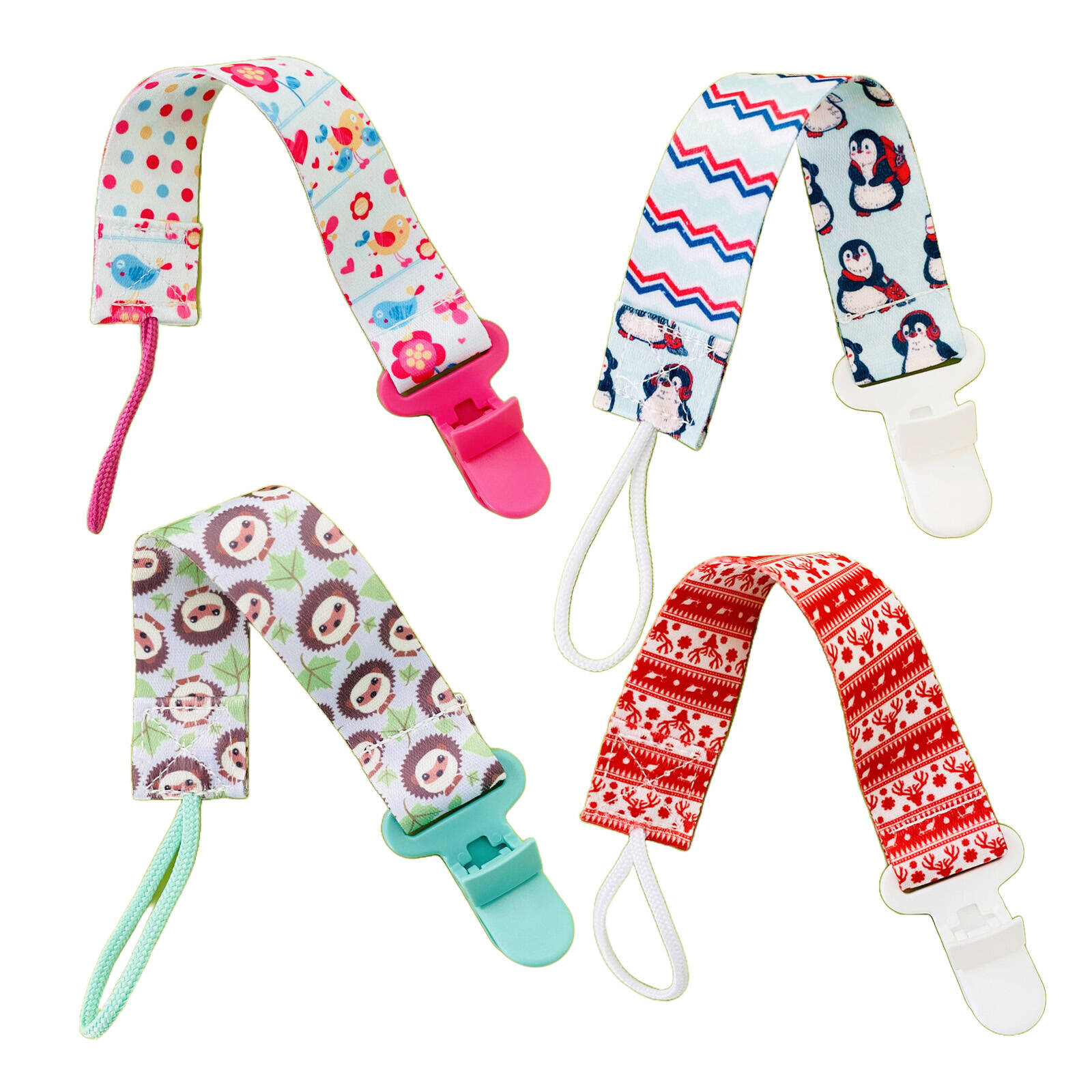TELOLY 4 Pcs Pacifier Clip Improved Clasp Pacifier Clip High ...