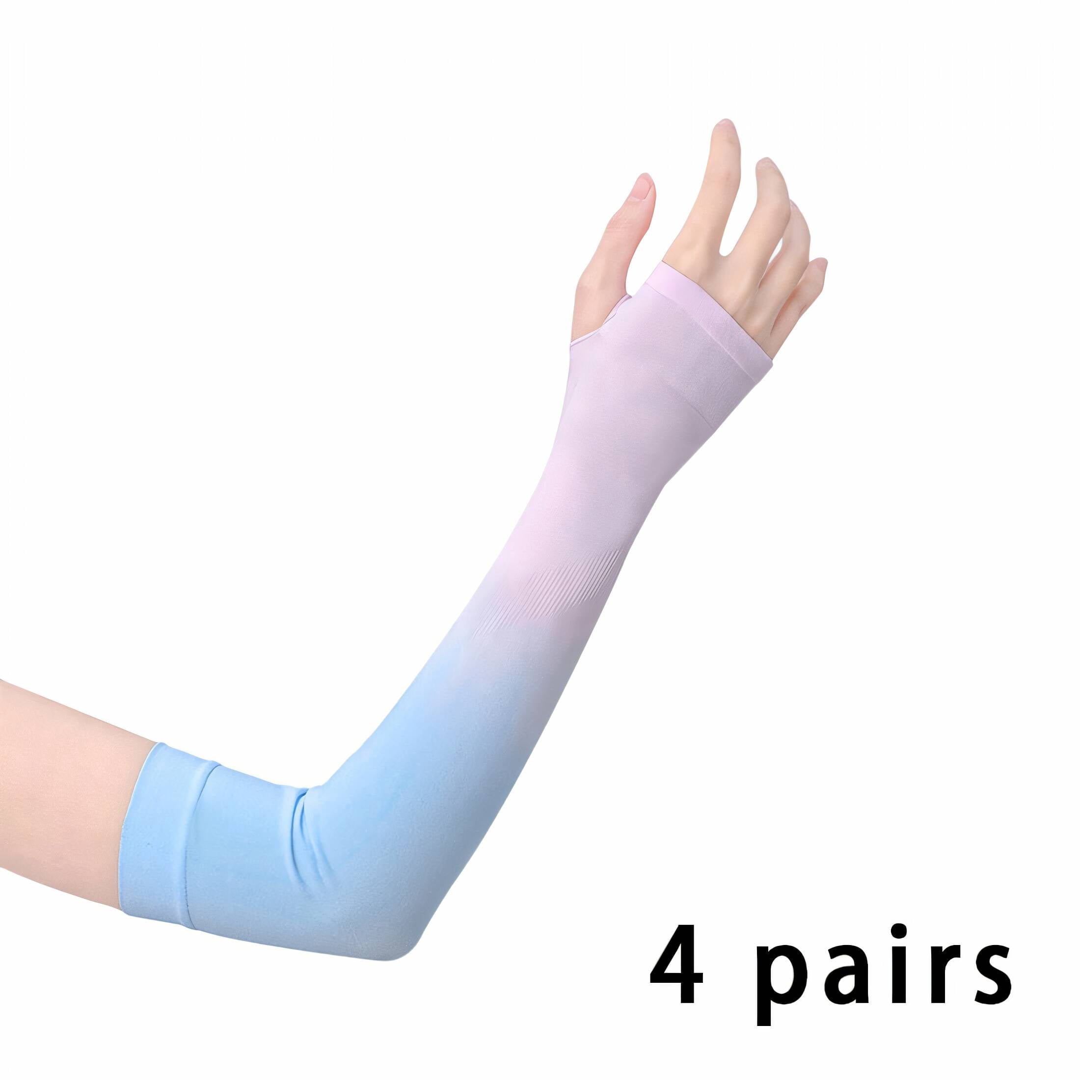 TELOLY 4Pairs Arm Sleeves,Nylon Spandex Fabric UPF50+ Nylon Arm Sleeves ...