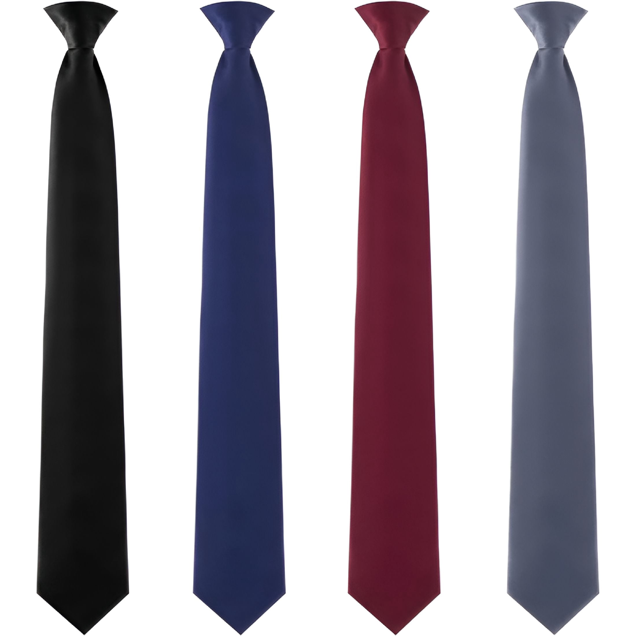 TELOLY 4Pcs 20Inch Men'S Clip-On Ties Solid Color Men'S Tie Pre Tied ...