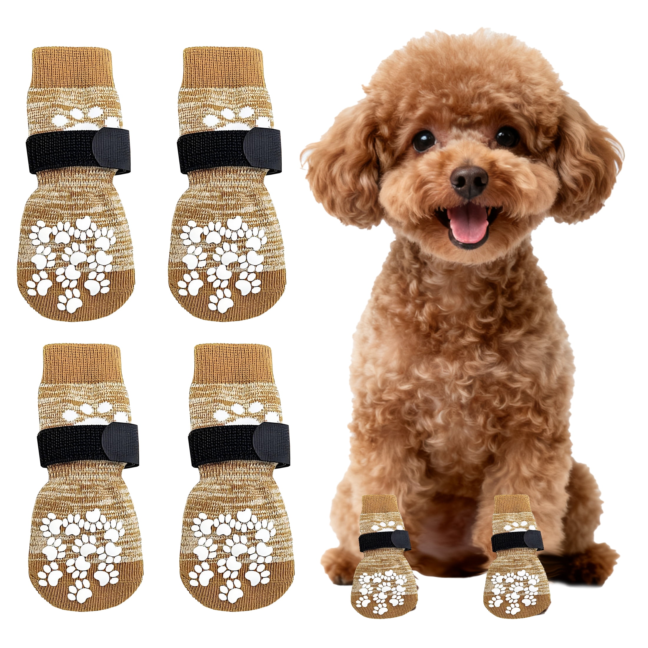 TELOLY 4Pcs Dog Socks,Soft Cotton Paw Socks,Dog Clothes for Small ...