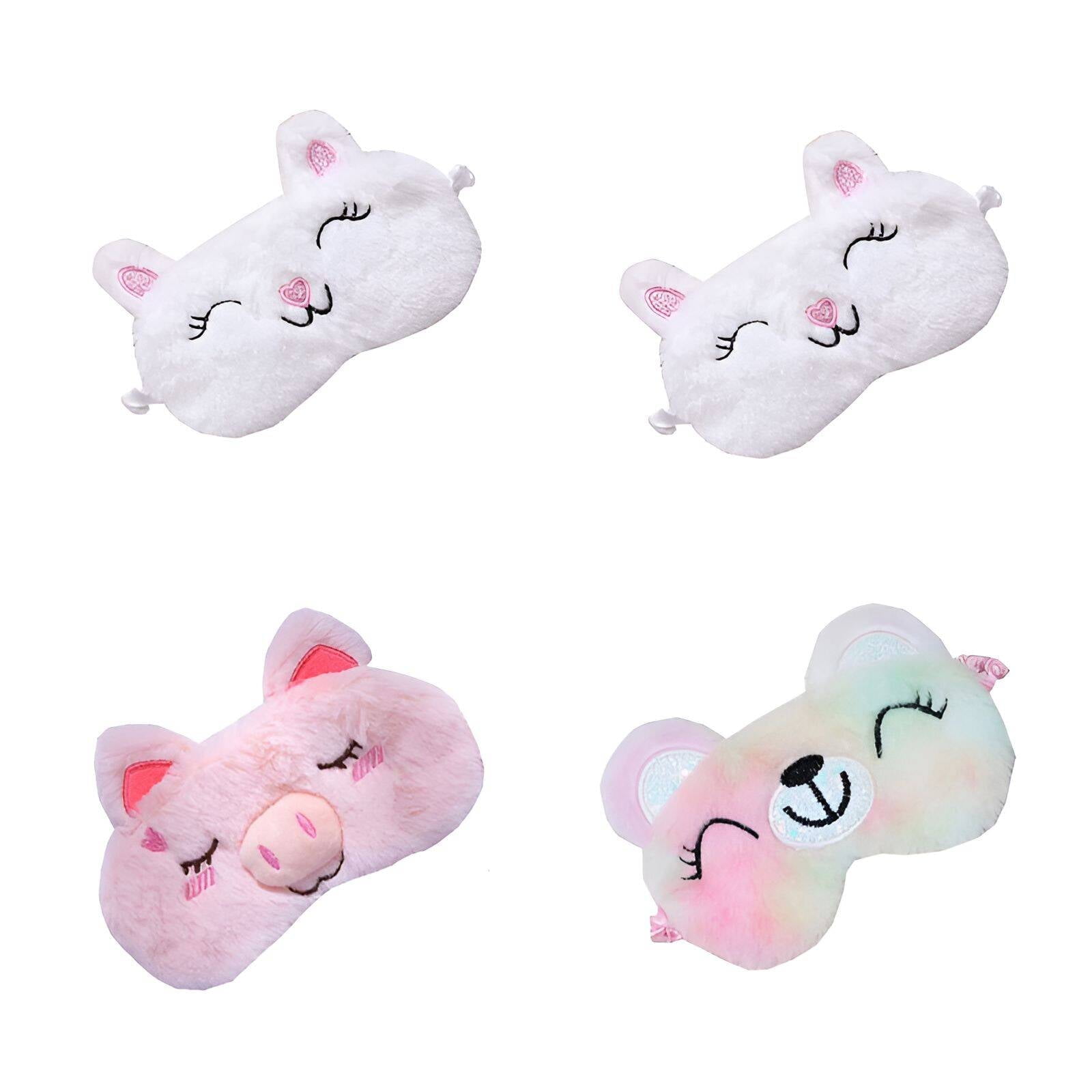 TELOLY 4Pcs Eye Mask,7.87*3.94"Sleeping Eye Mask,Plush Sleep Eye Mask ...