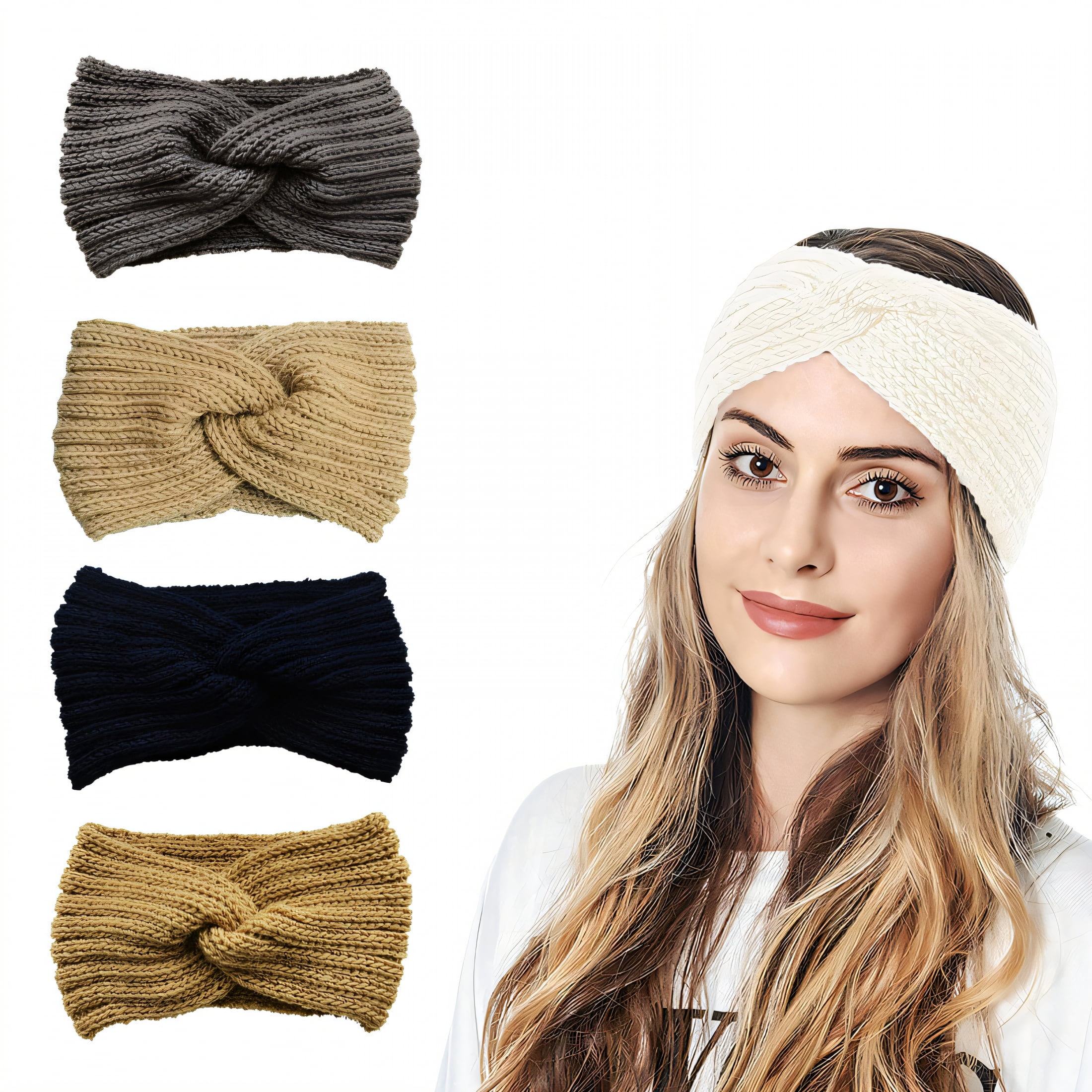 TELOLY 4Pcs Headbands for Women,Cloth Head Wraps,Thick Headbands for ...