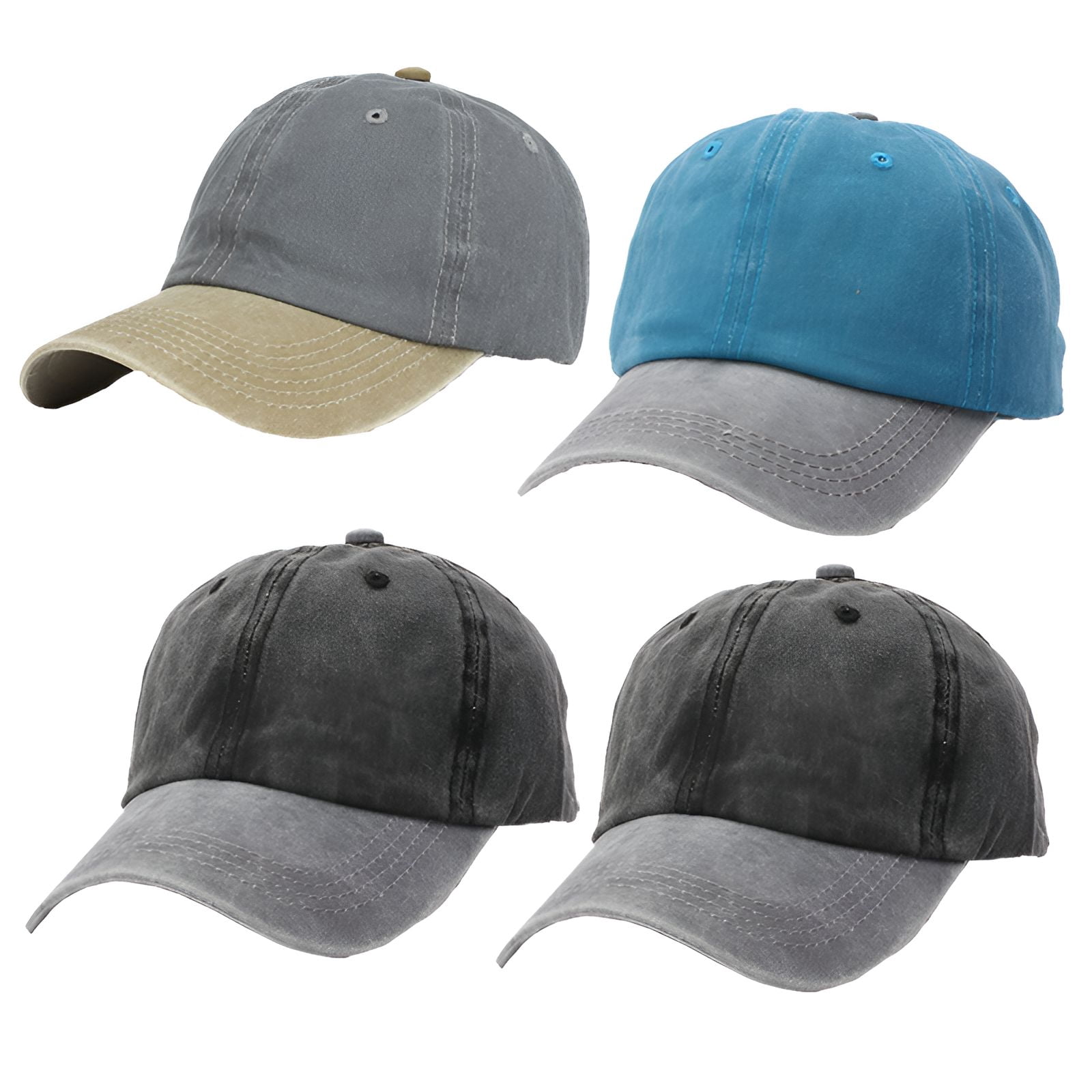 TELOLY 4Pcs Mens Cowboy Hat,Washed Distressed Style Bucket Hats for ...