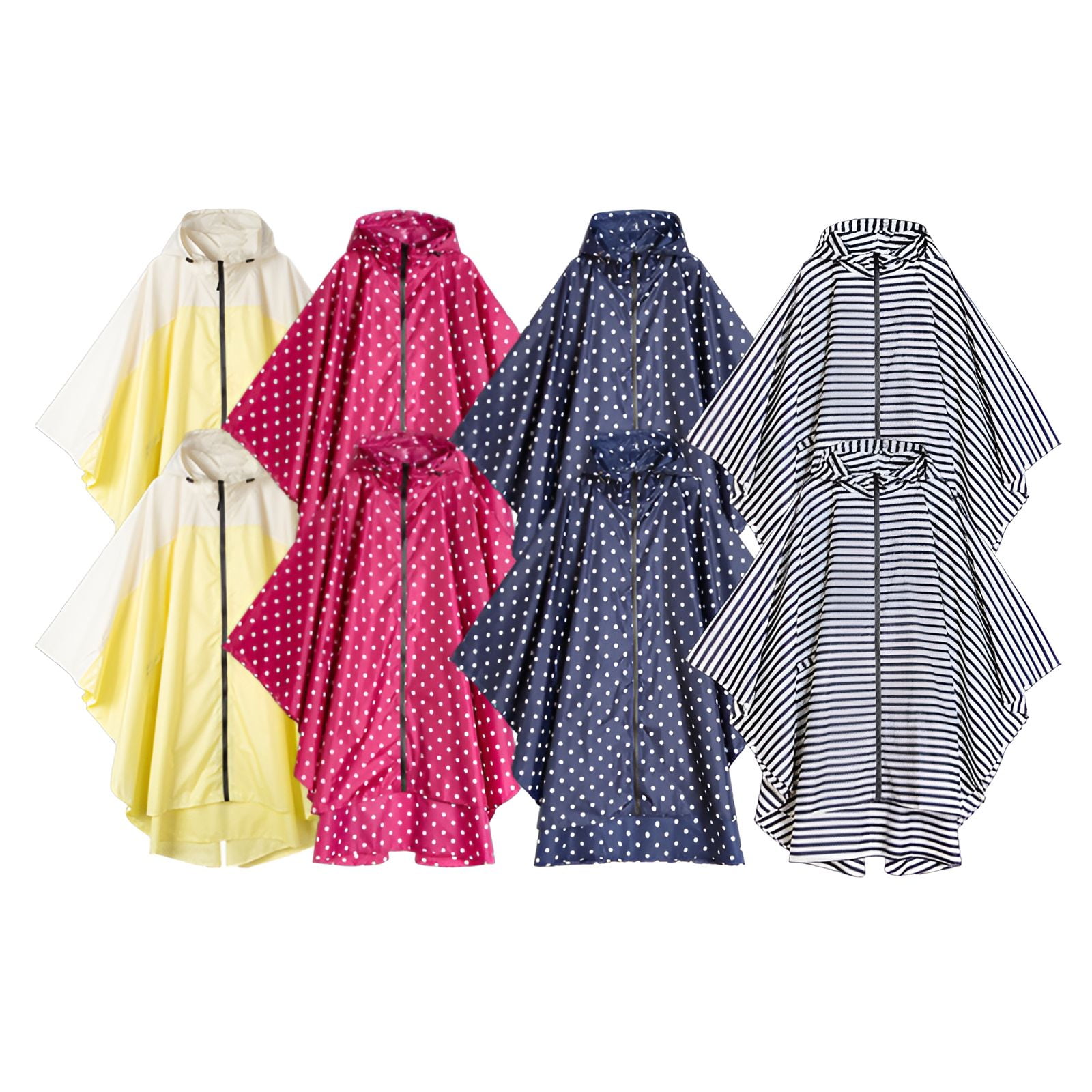 TELOLY 4Pcs Rain Coats for Women,Front Zippered Pocket Rain Jackets ...