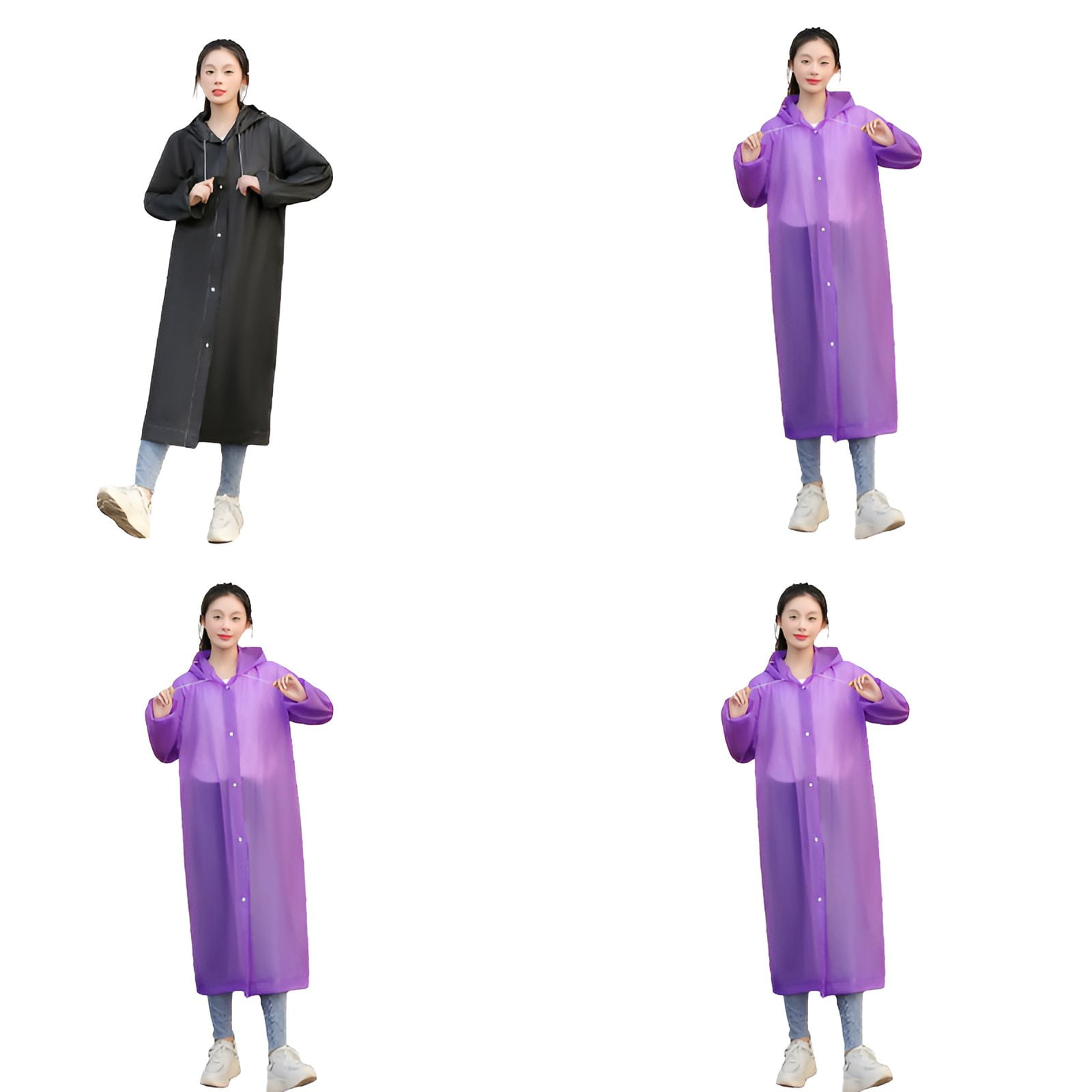 TELOLY 4Pcs Rain Ponchos for Adults,Waterproof Performance Guaranteed ...