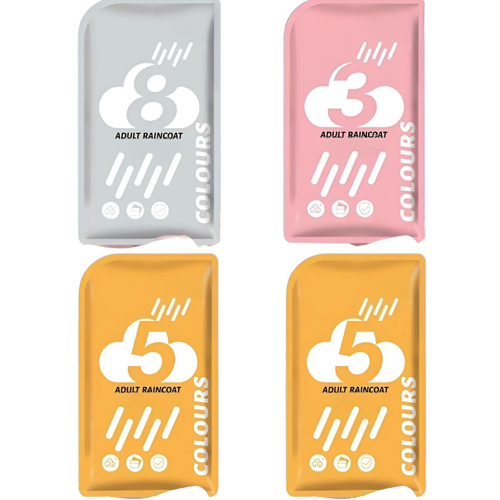 TELOLY 4Pcs Rain Ponchos for Adults,Aesthetic Appeal Rain Poncho ...