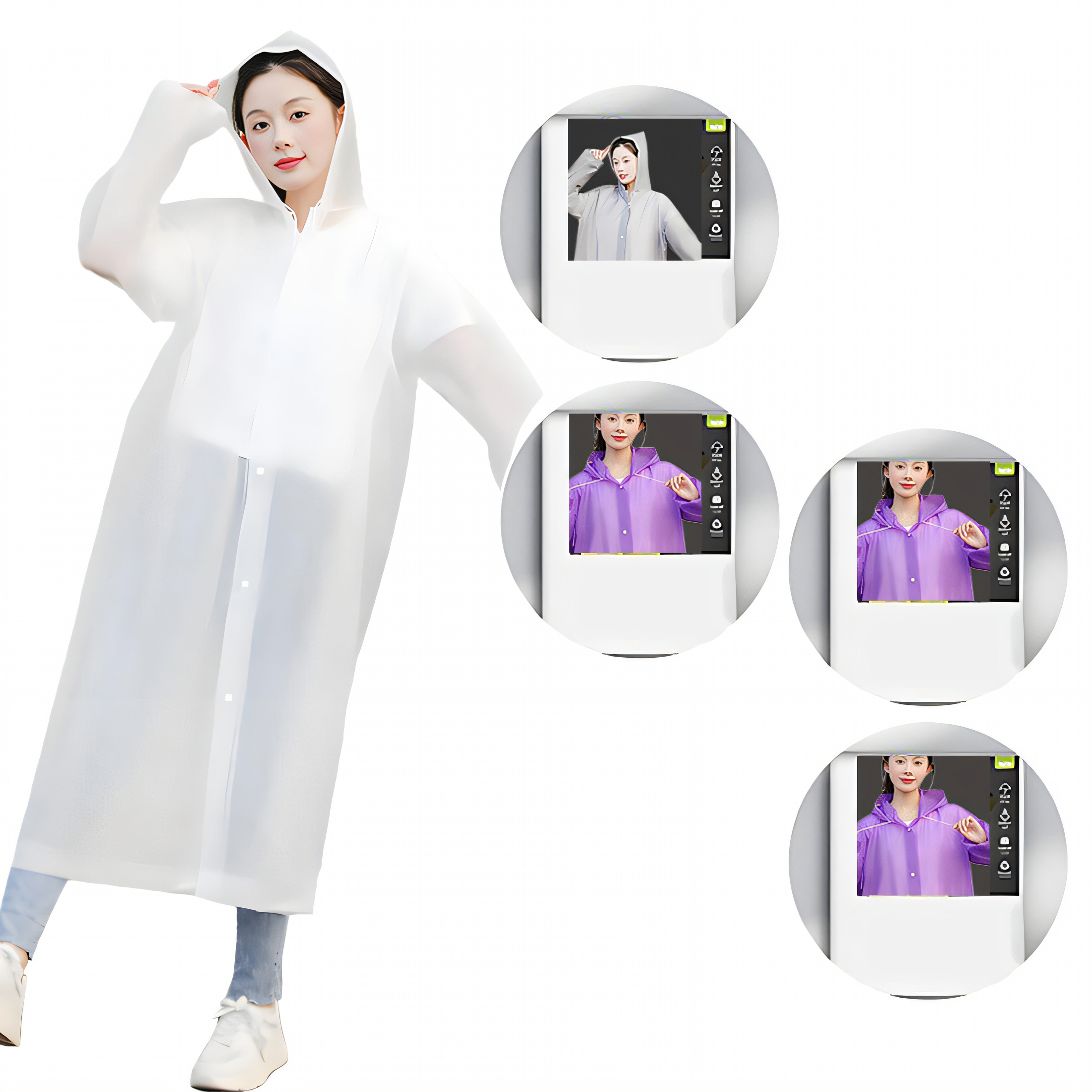TELOLY 4Pcs Rain Ponchos for Adults,Backpack-Friendly, Breathable Rain ...