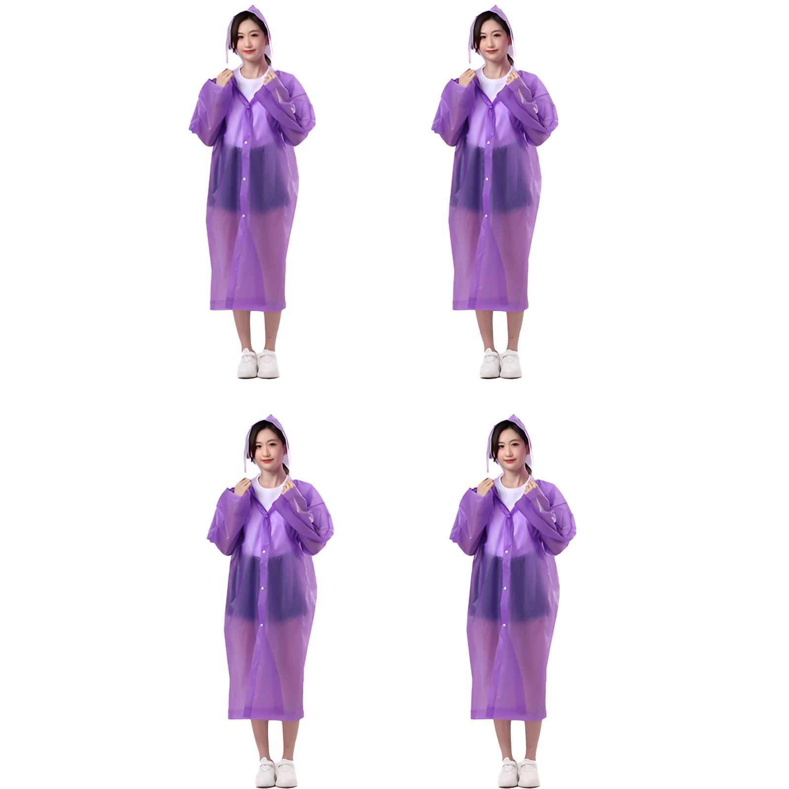 TELOLY 4Pcs Rain Ponchos for Adults,Compact & Lightweight Form Rain ...