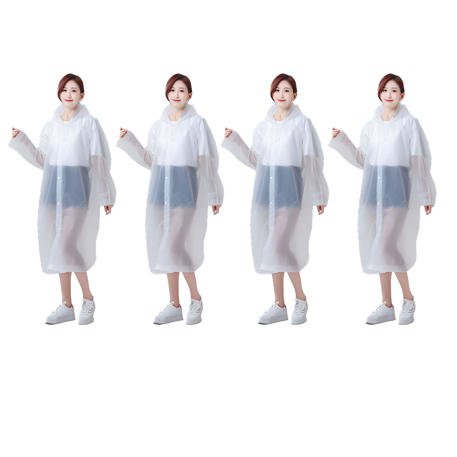 TELOLY 4Pcs Rain Ponchos for Adults,Crisp Visual Appeal Rain Poncho ...