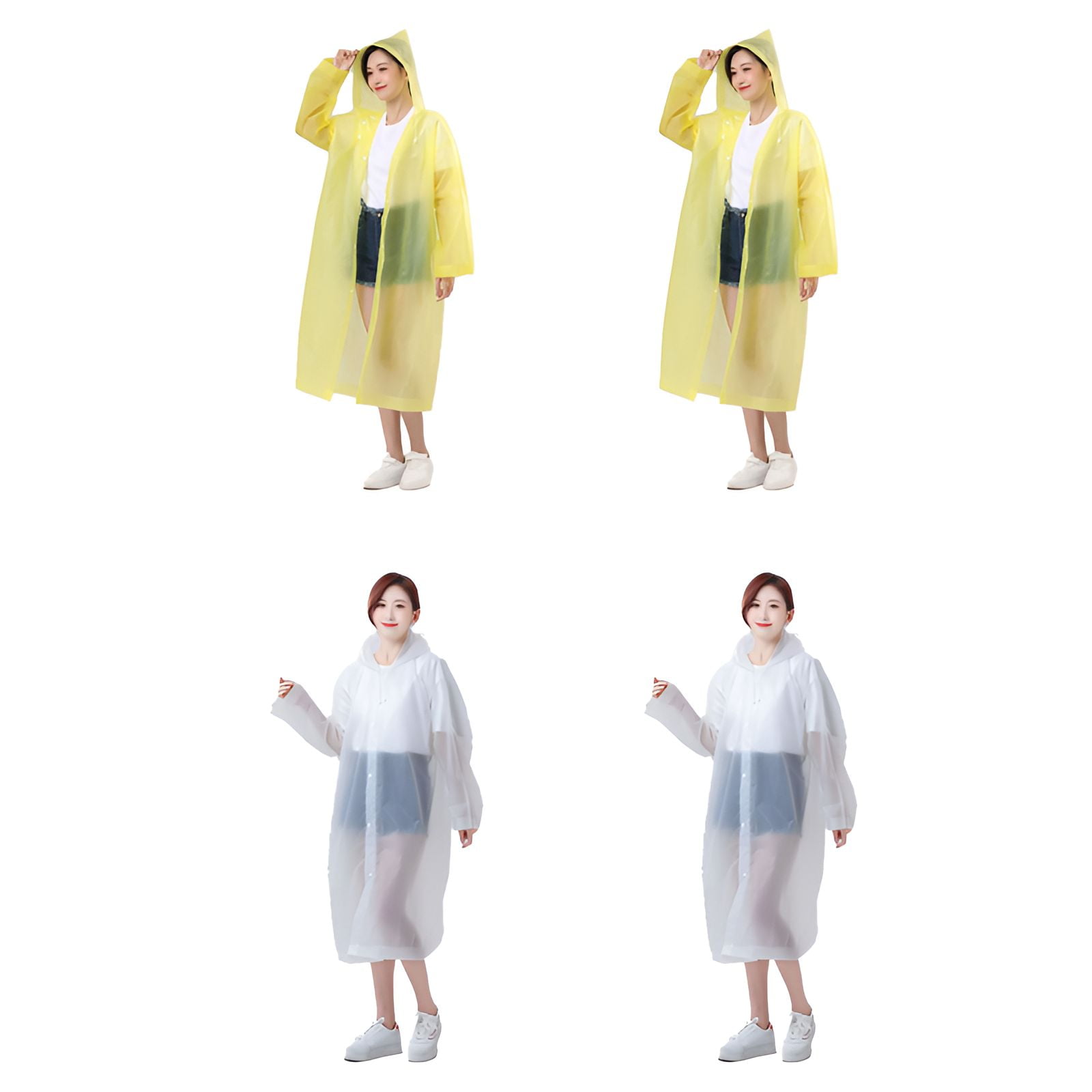 TELOLY 4Pcs Rain Ponchos for Adults,Enhances Kids’ Wear Experience Rain ...