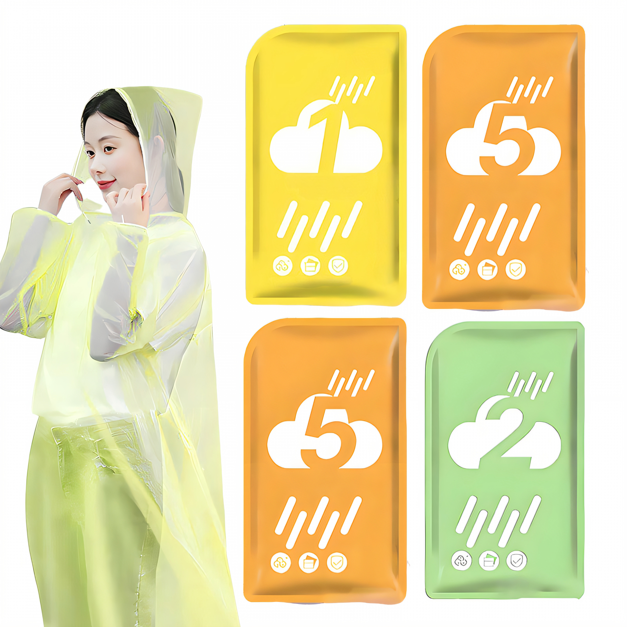 TELOLY 4Pcs Rain Ponchos for Adults,Great for Outdoor Events Rain ...