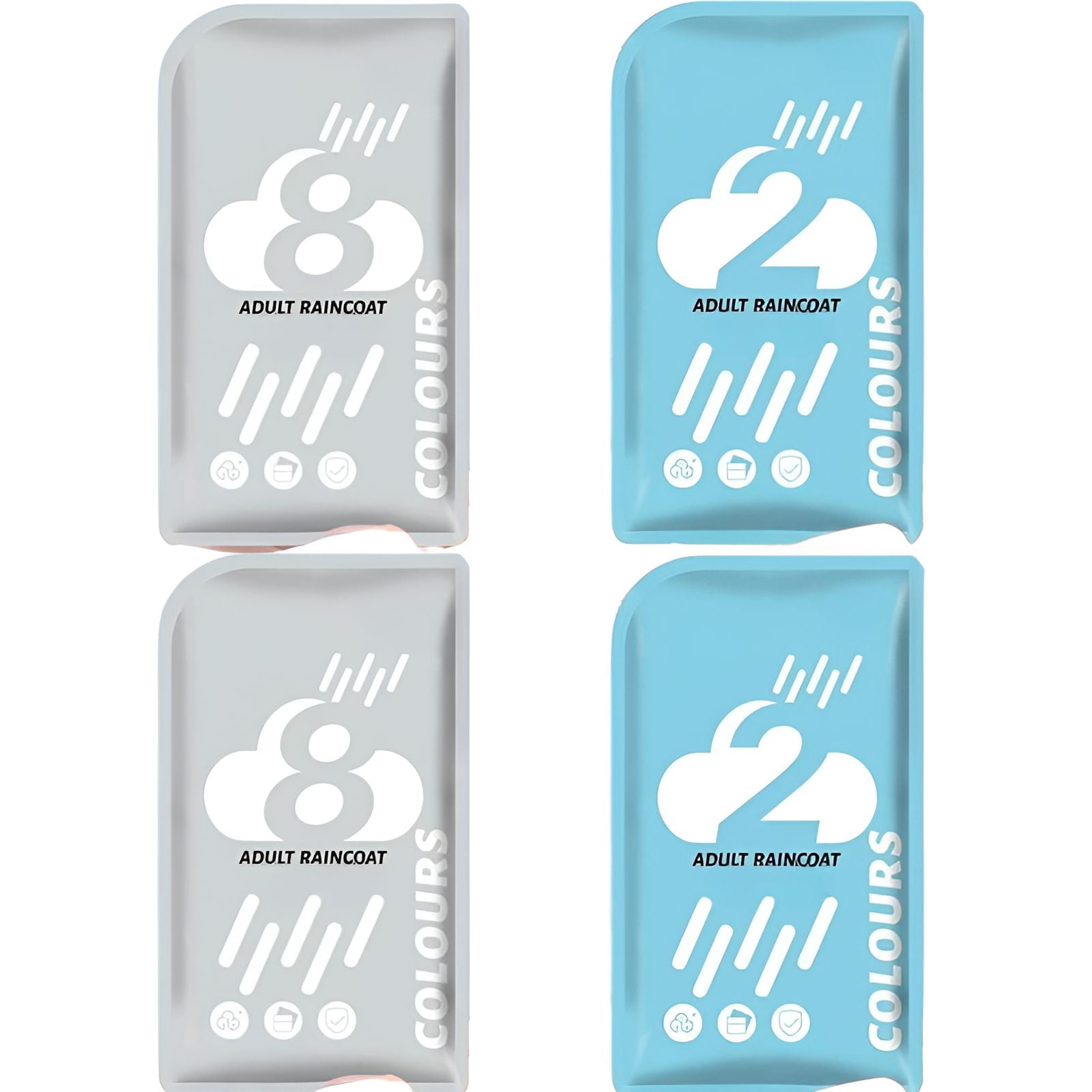 TELOLY 4Pcs Rain Ponchos for Adults,Hygienic and Eco-Friendly Rain ...