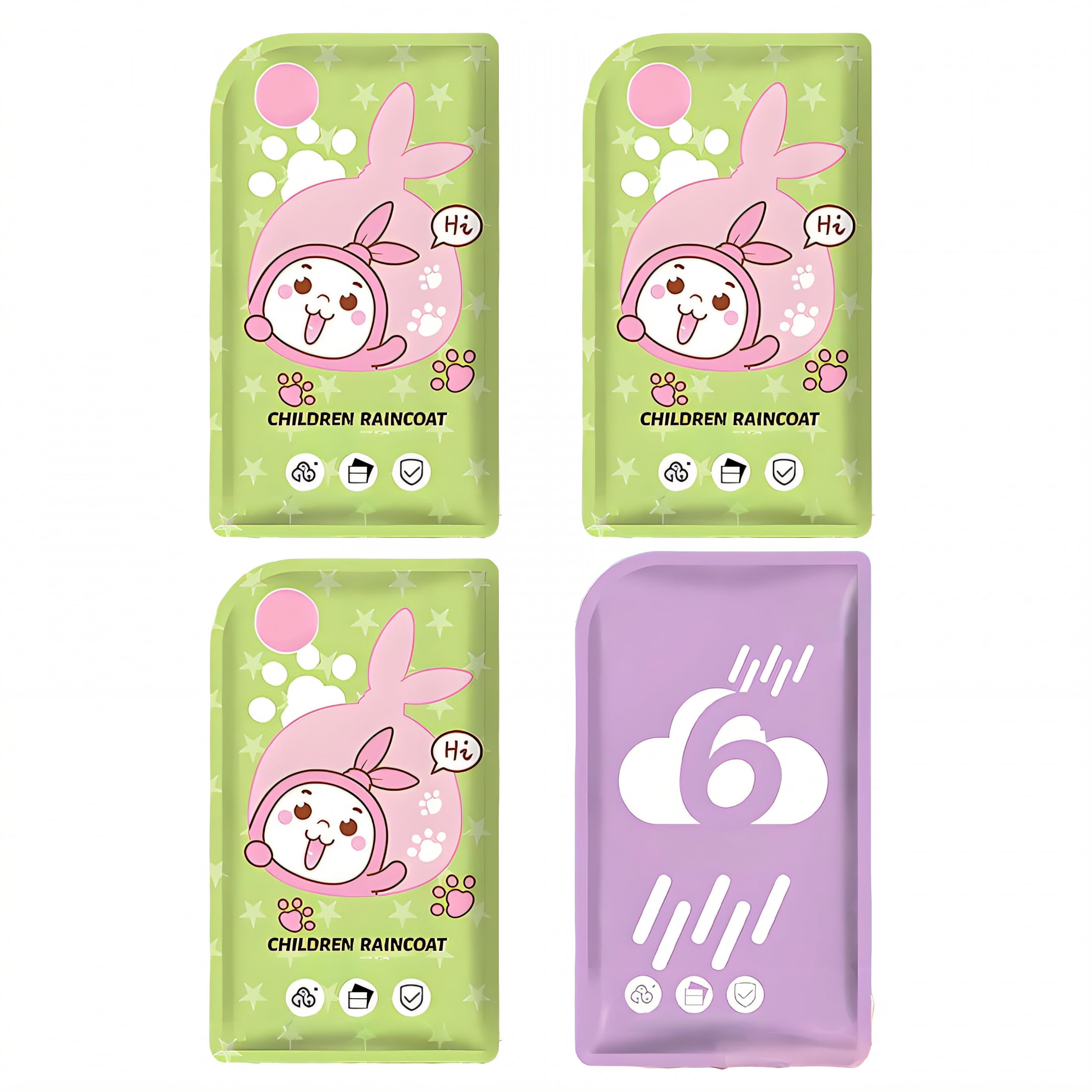 TELOLY 4Pcs Rain Ponchos for Adults,Reduced Environmental Impact Rain ...