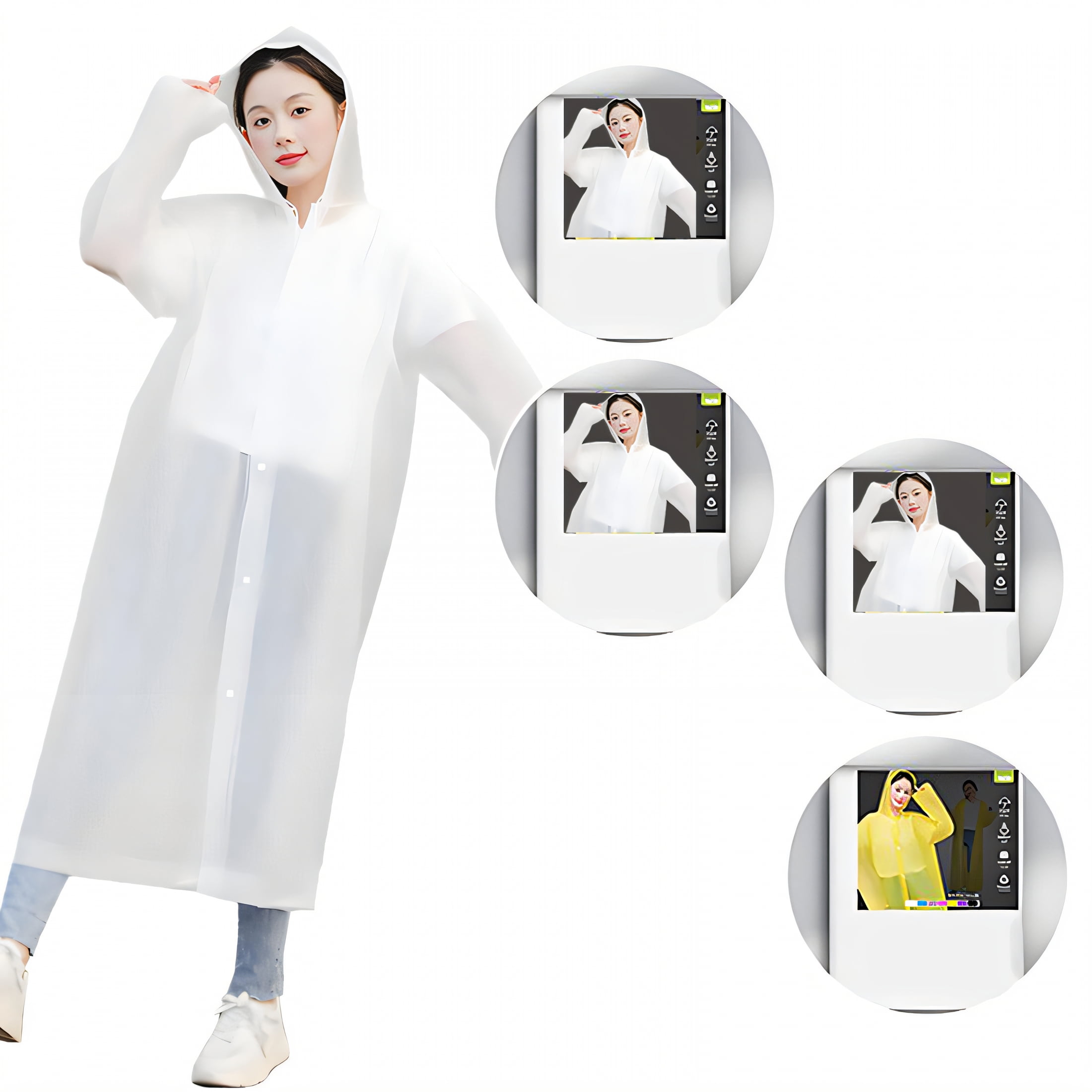 TELOLY 4Pcs Rain Ponchos for Adults,Tall-Friendly Fit Rain Poncho,Seam ...