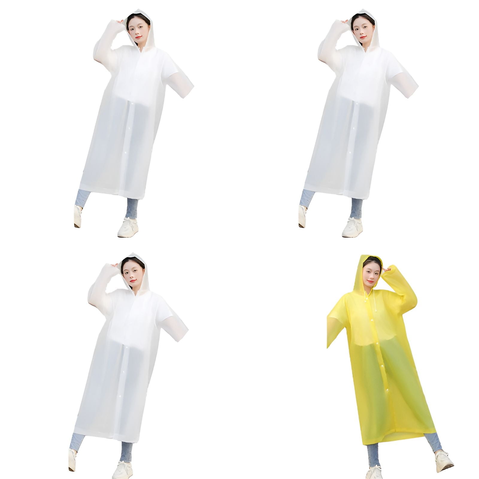 TELOLY 4Pcs Rain Ponchos for Adults,Use and Dispose for Added ...