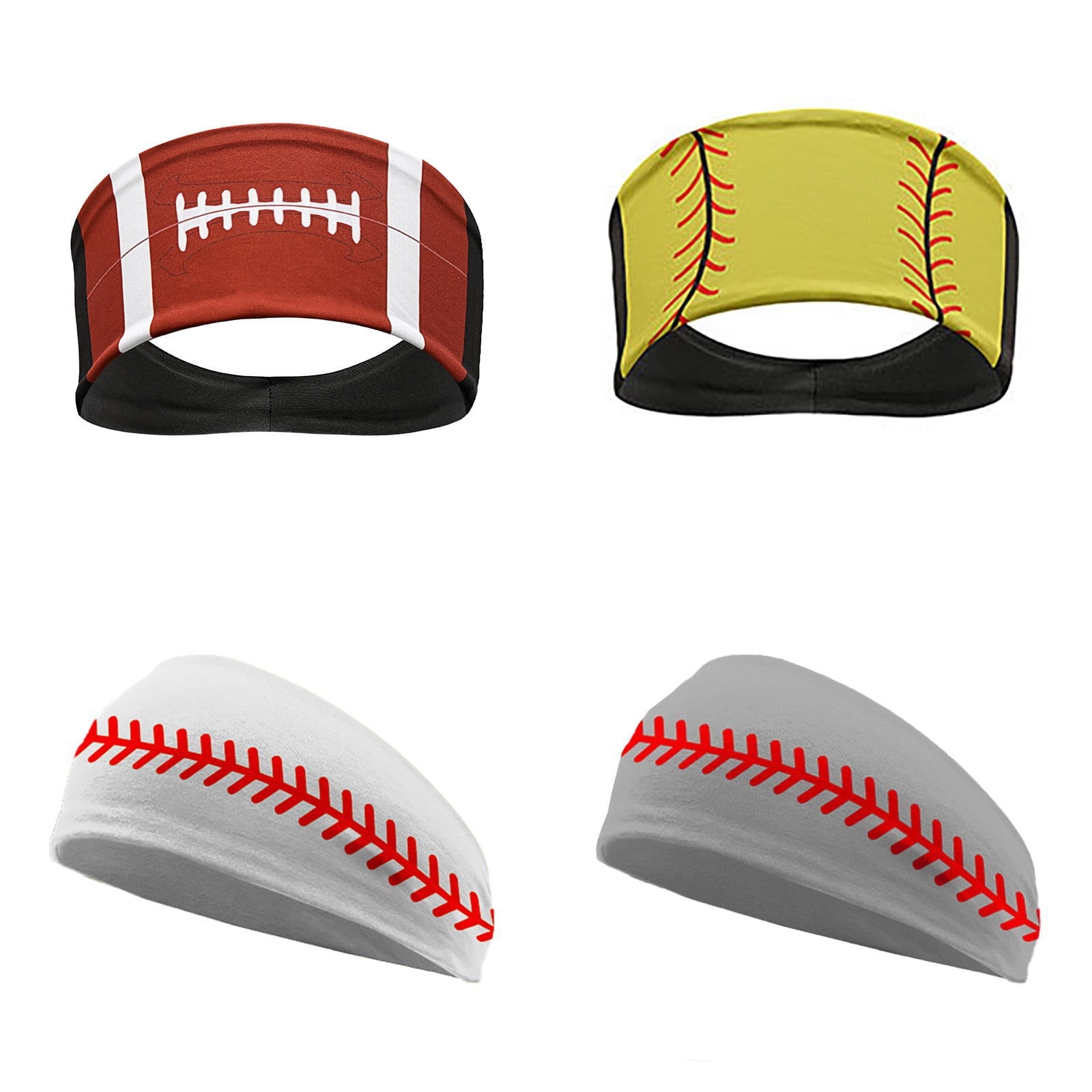 TELOLY 4Pcs Sweat Band,Sports Print Headbands,Polyester Head Bands for ...