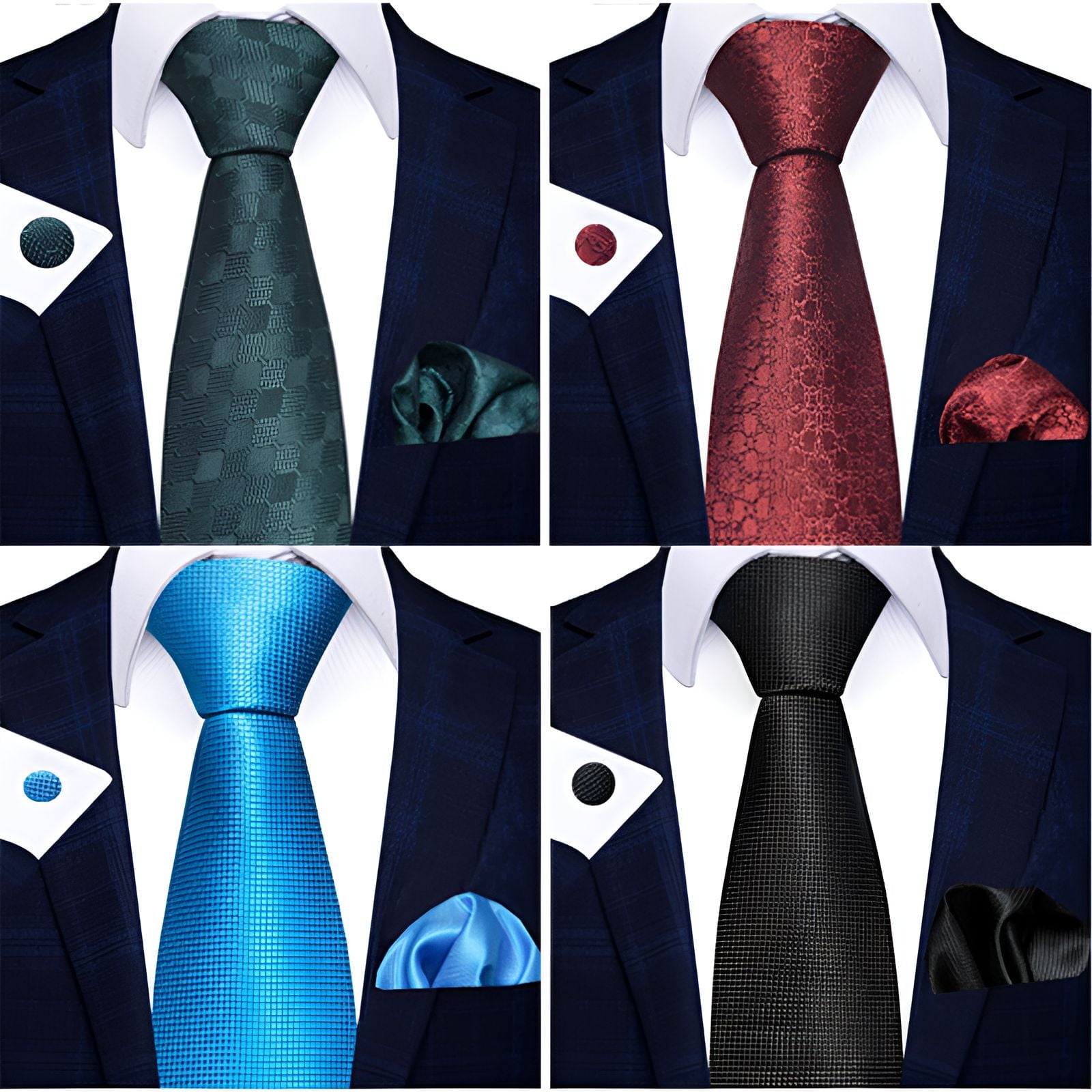 TELOLY 4Pcs Ties for Men,Handmade Craft Mens Ties,Beautiful Detail Mens ...