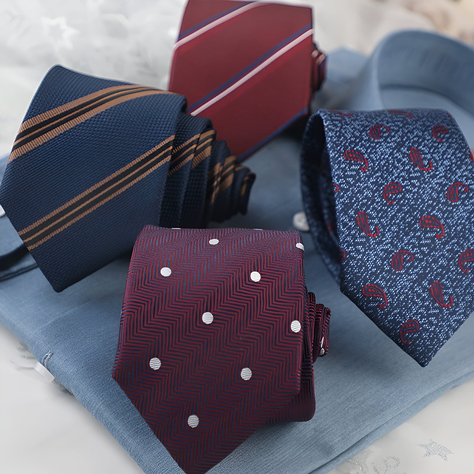 TELOLY 4Pcs Ties for Men,Unique Design Mens Ties,Wearable for Multiple ...