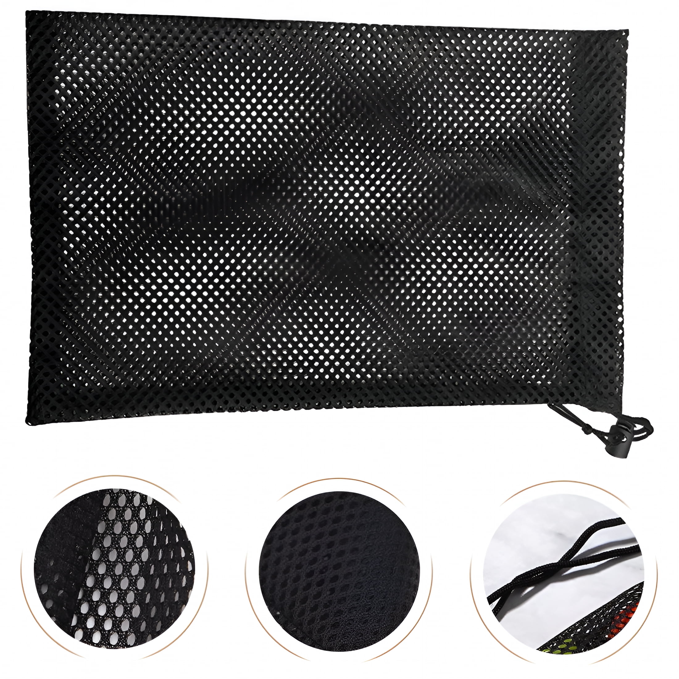 TELOLY 5 Pcs Mesh Bag Small Net Bags Drawst Storage Shopping Black ...