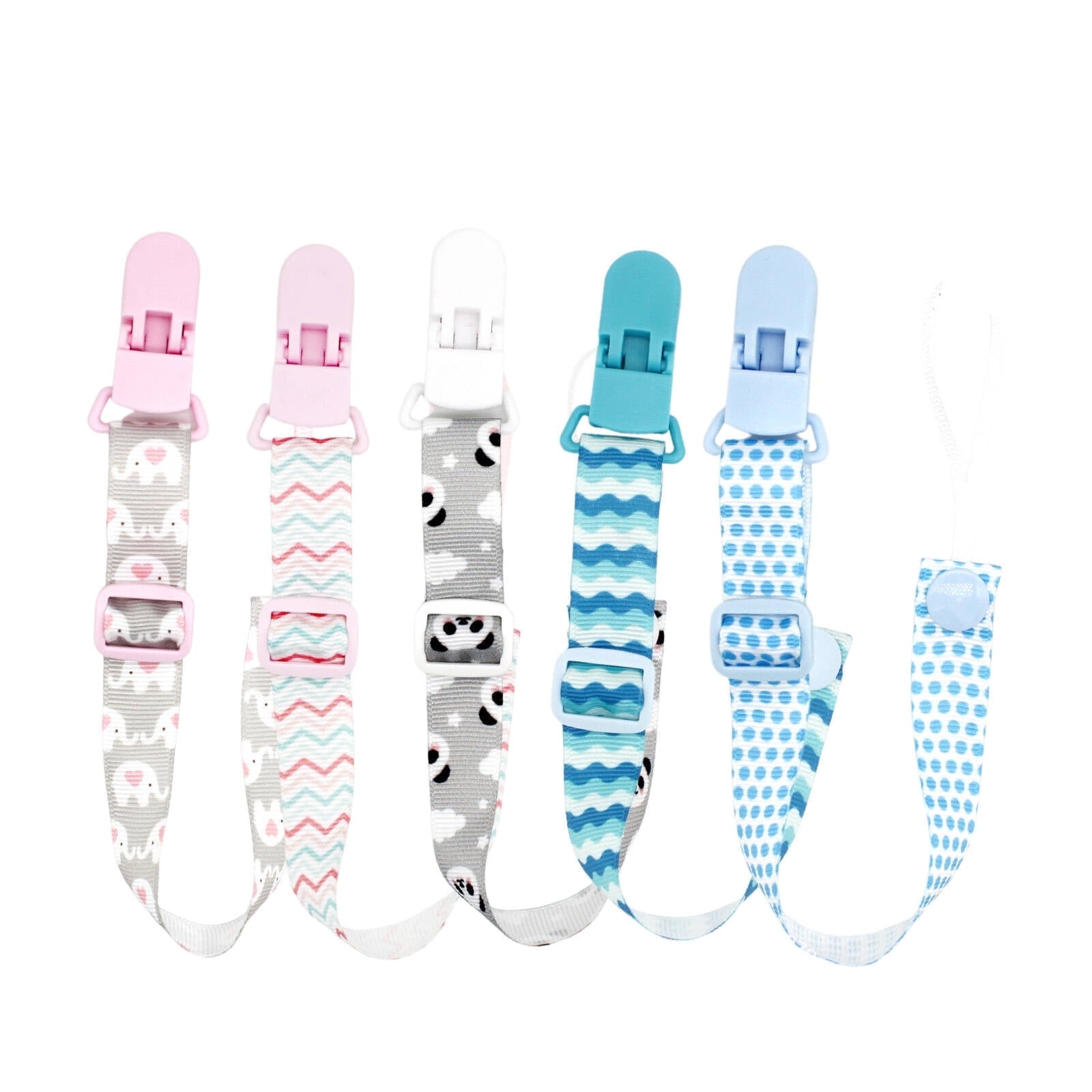 TELOLY 5 Pcs Pacifier Clip Lightweight Design Pacifiers Double-Sided ...