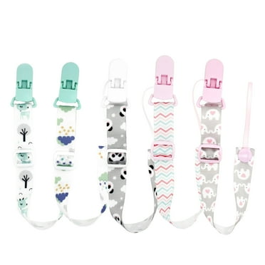TELOLY 2 Pcs Pacifier Clip Double-Sided Pattern Pacifier Holder ...