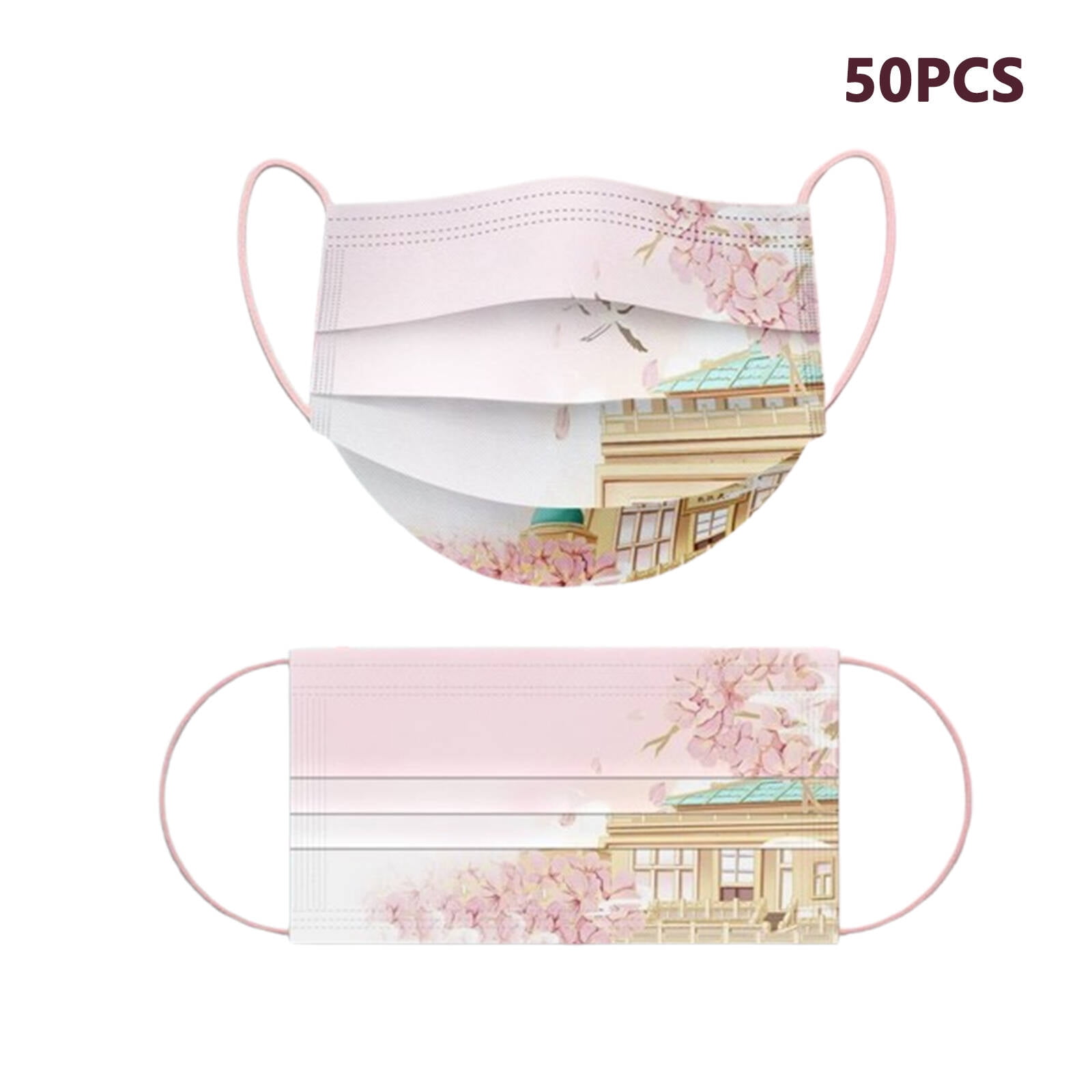 TELOLY 50Pcs Masks Disposable,Practical and Comfortable,Adjustable Ear ...